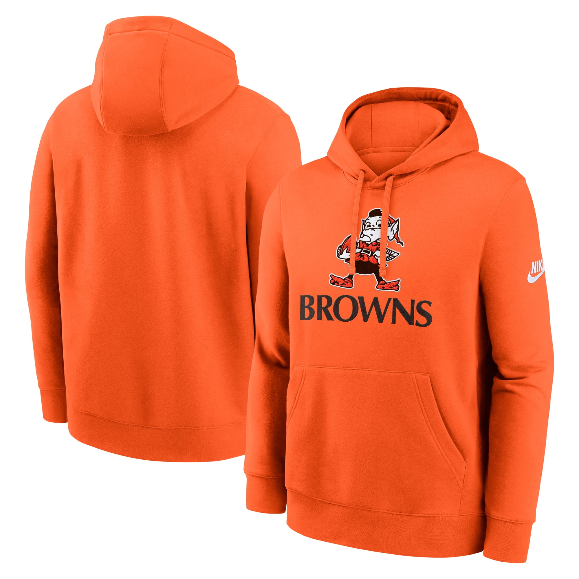 Men's Nike Orange Cleveland Browns Best Season Rewind Club Pullover ...