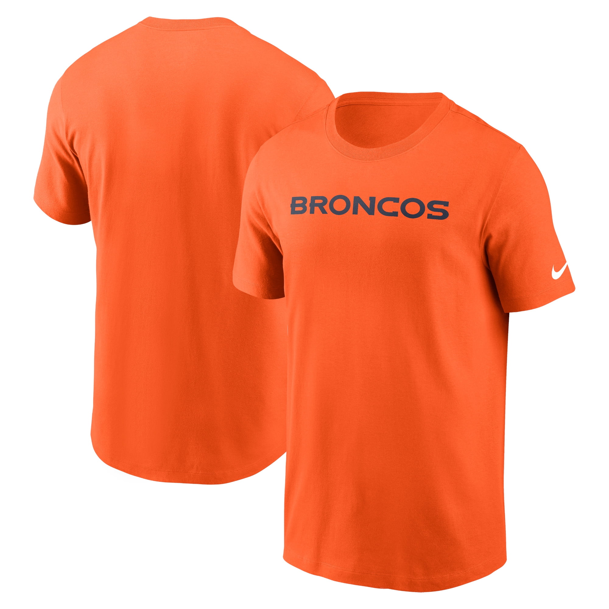 Men's Nike Orange Denver Broncos Primetime Wordmark Essential T-Shirt ...
