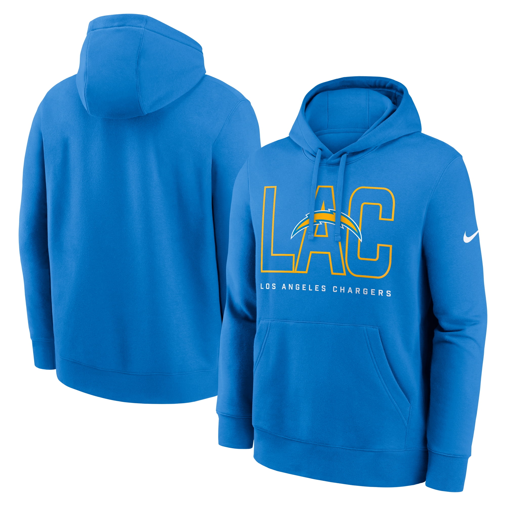 Men's Nike Powder Blue Los Angeles Chargers Busted Play Club Fleece Pullover Hoodie - Walmart.com