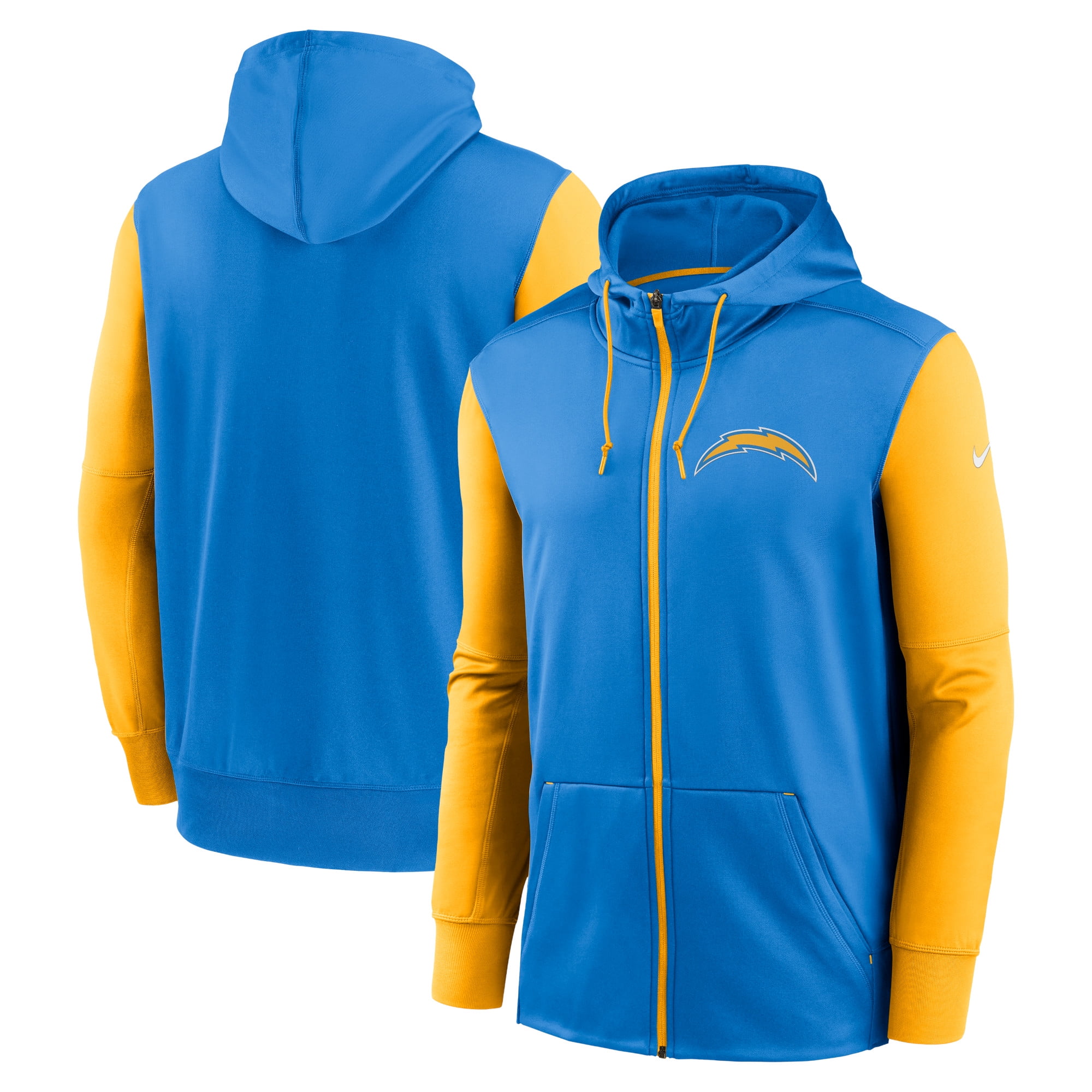Men's Nike Powder Blue Los Angeles Chargers Performance Full-Zip Hoodie ...
