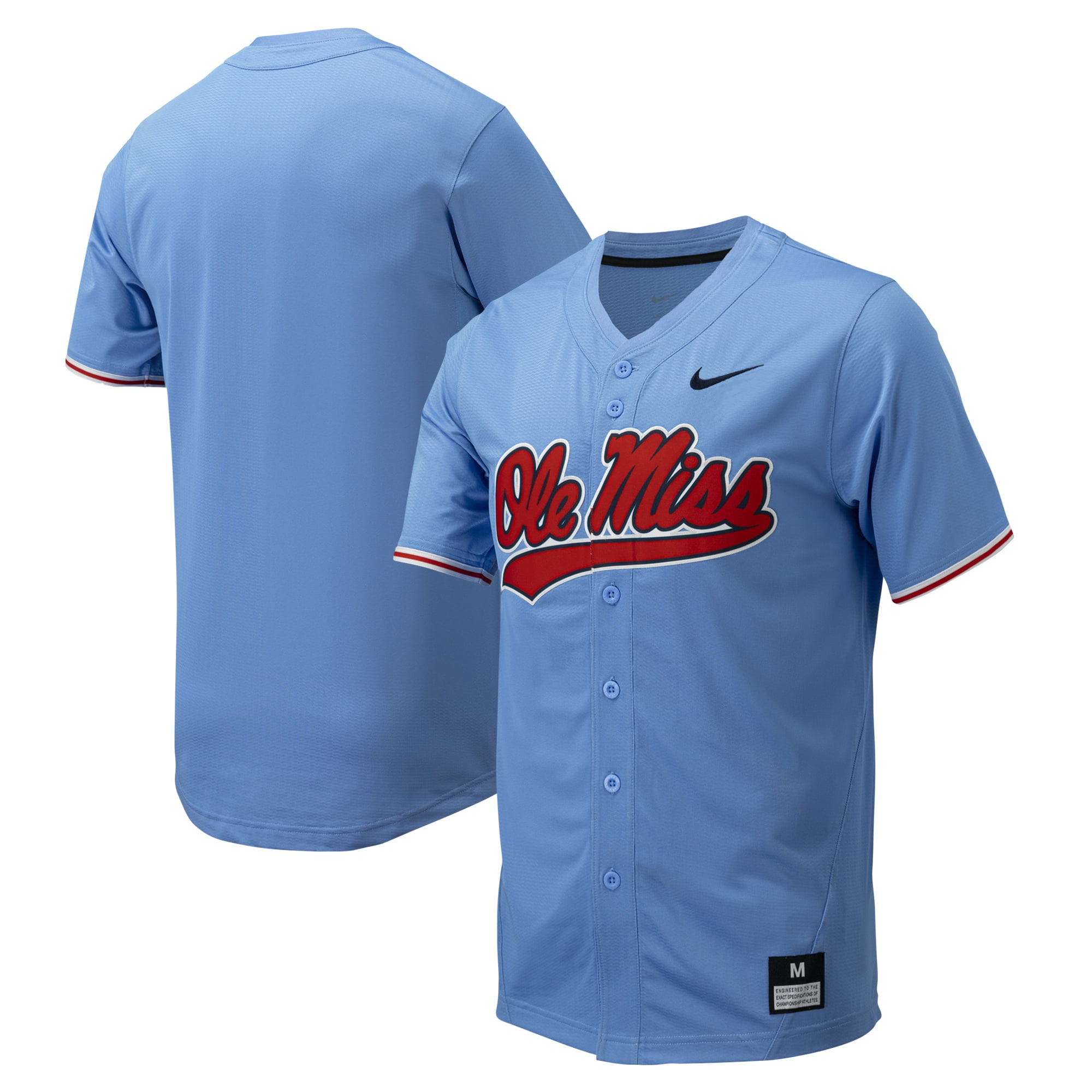 Men's Nike Powder Blue Ole Miss Rebels Replica Full-Button Baseball ...