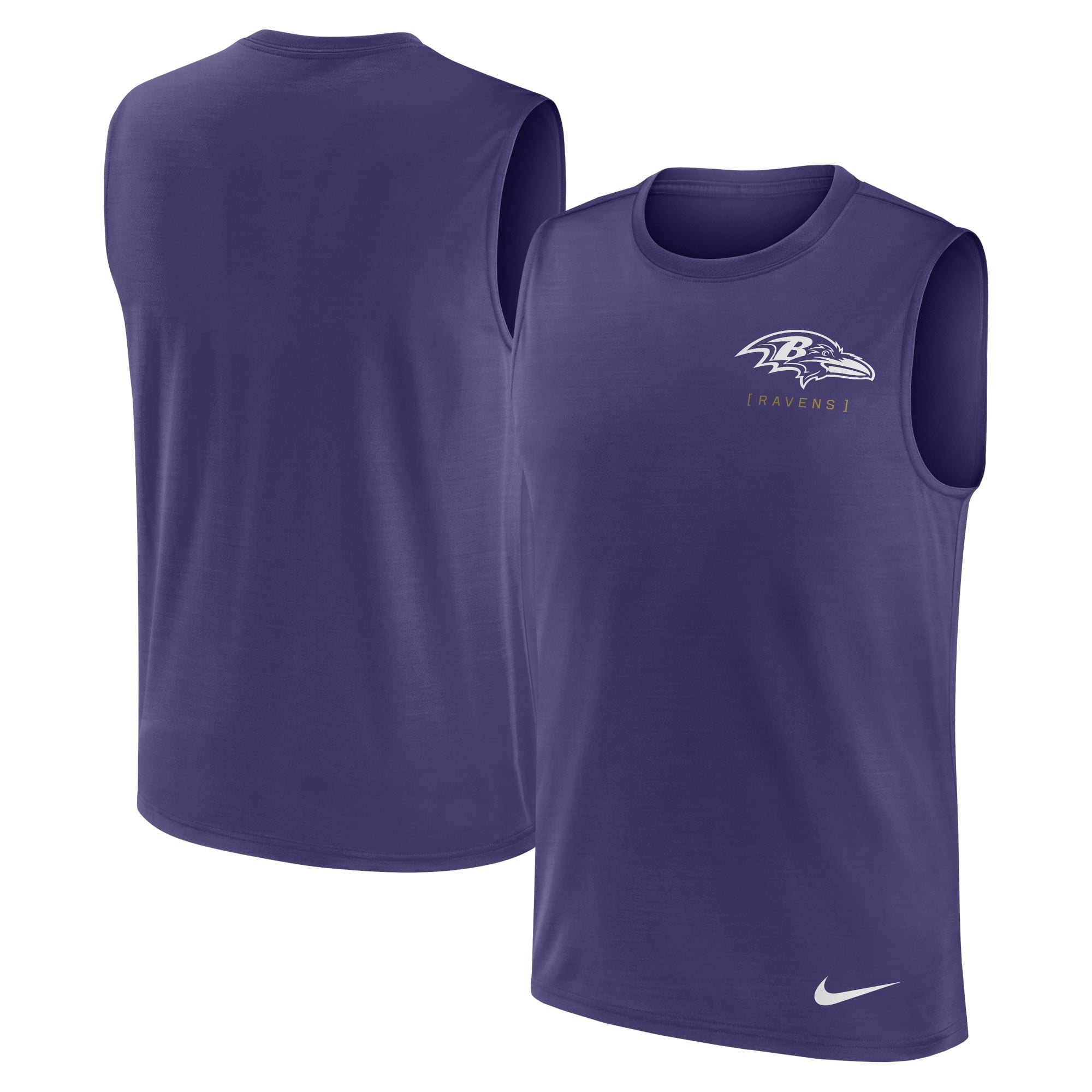 Men's Nike Purple Baltimore Ravens Large Logo Performance Muscle Tank ...