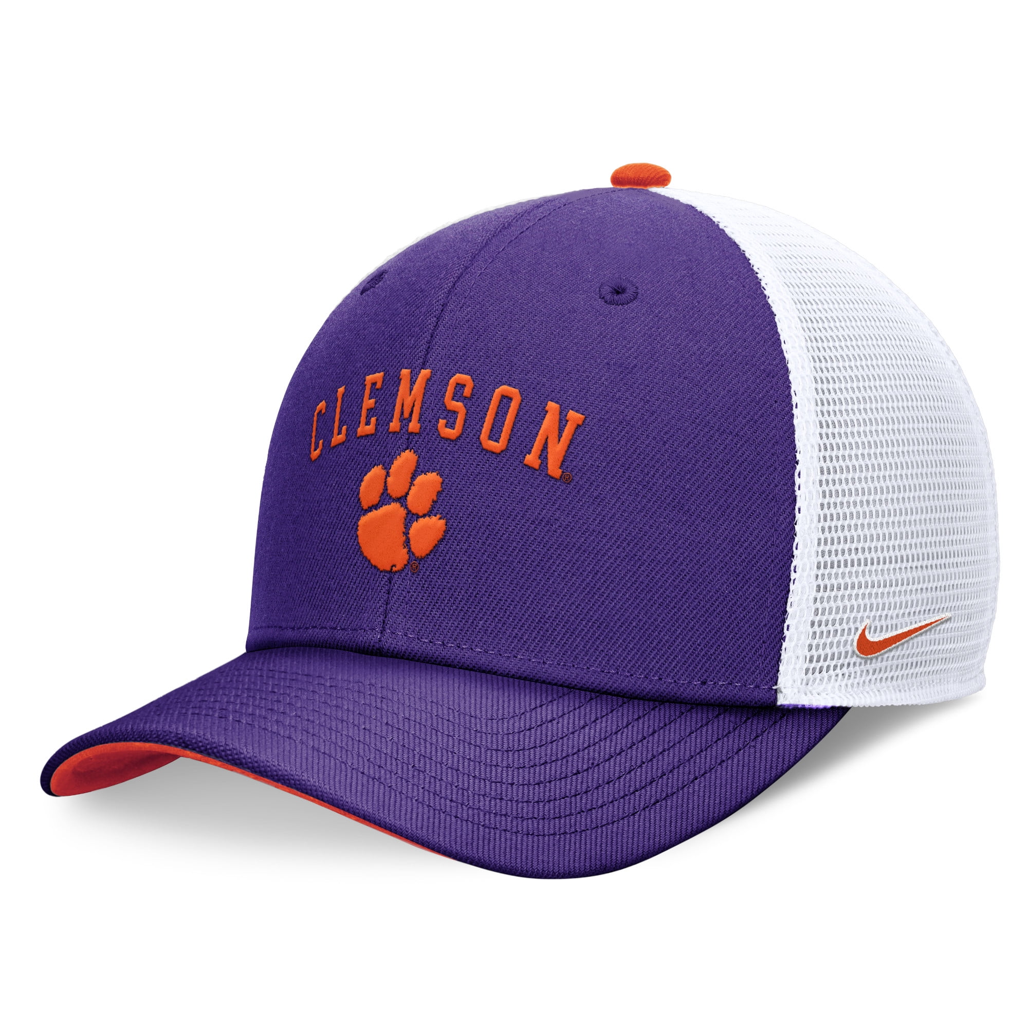 Men's Nike Purple Clemson Tigers Letter & Logo Trucker Adjustable Hat ...