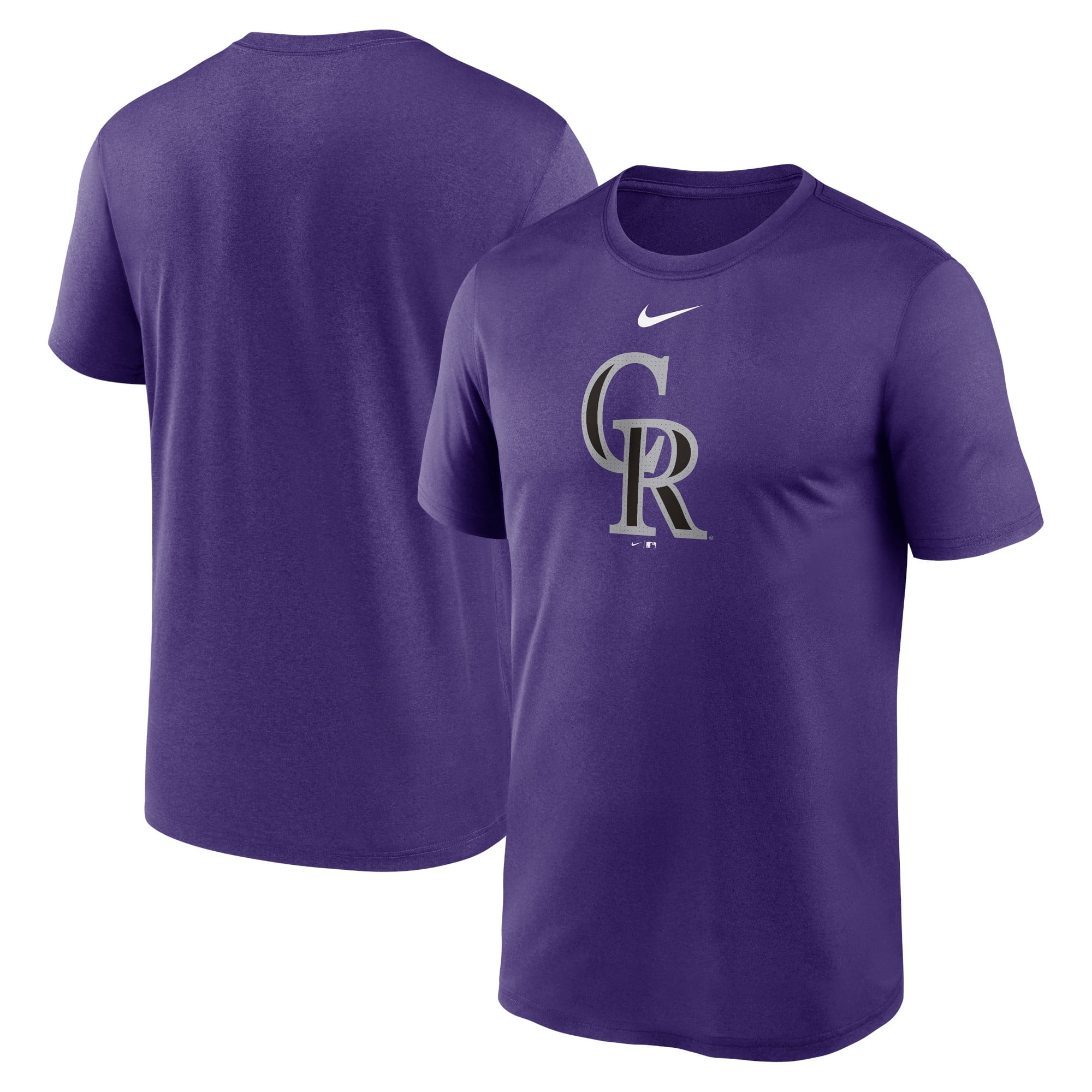 Men's Nike Purple Colorado Rockies Legend Fuse Large Logo Performance T ...
