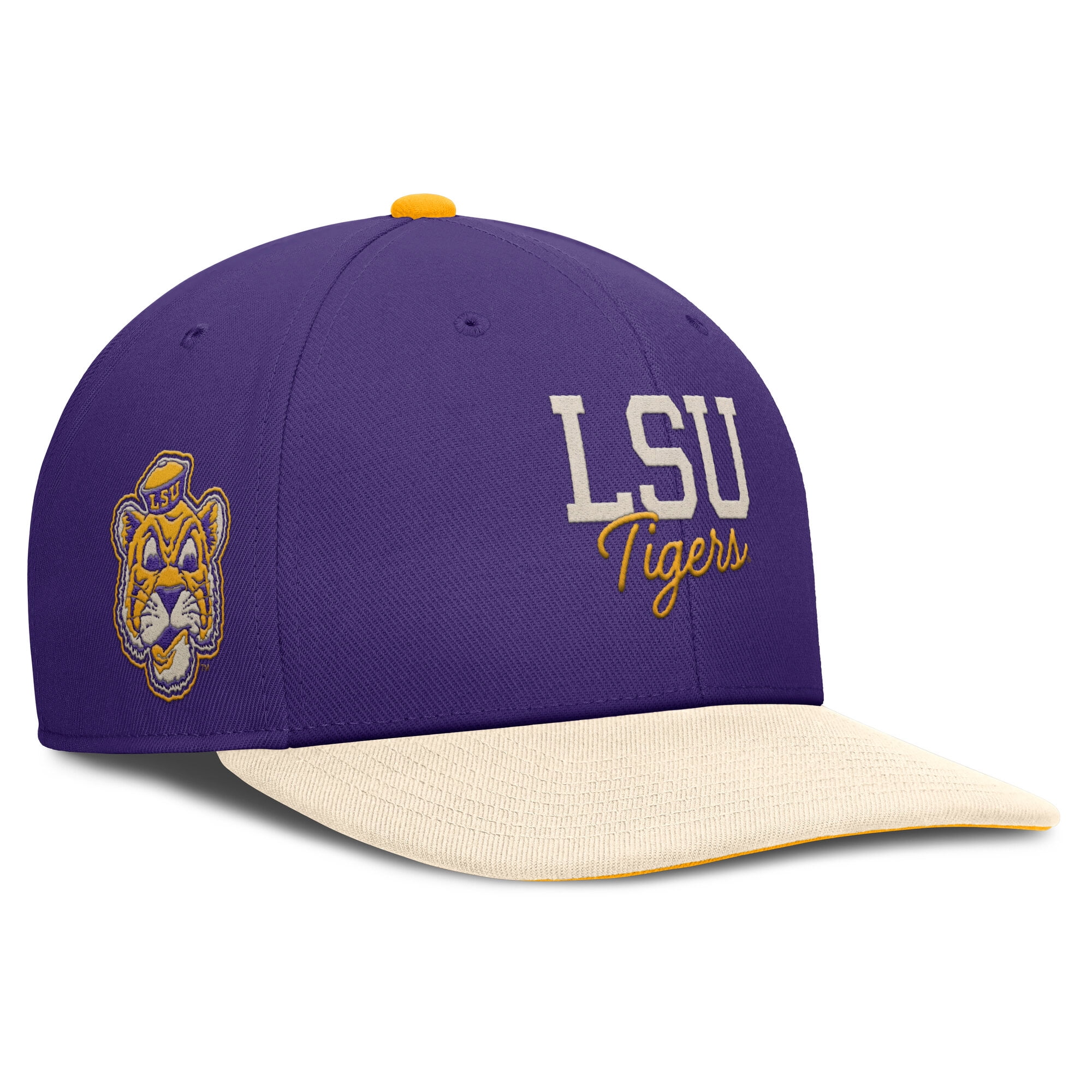 Men's Nike Purple/Cream LSU Tigers Pro Legacy Script Snapback Hat ...