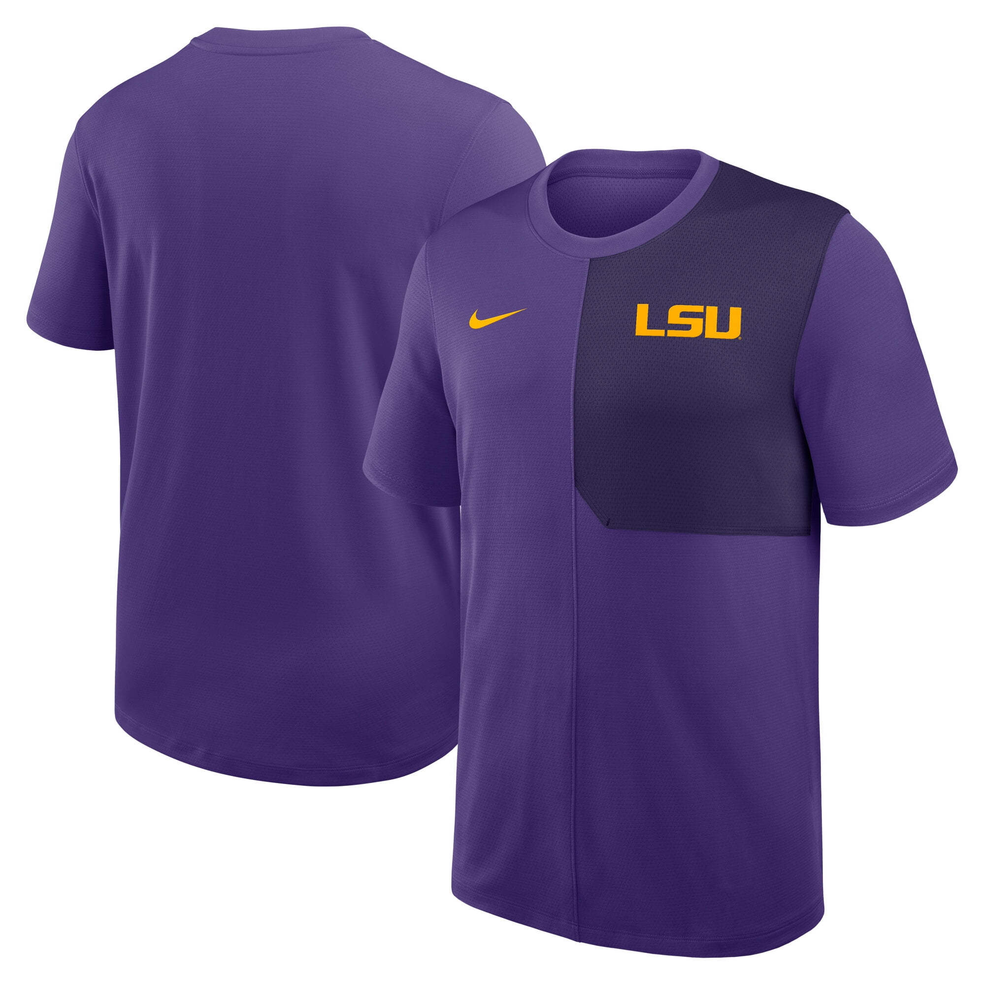 Men's Nike Purple LSU Tigers 2025 Sideline UV Performance Coach T-Shirt ...