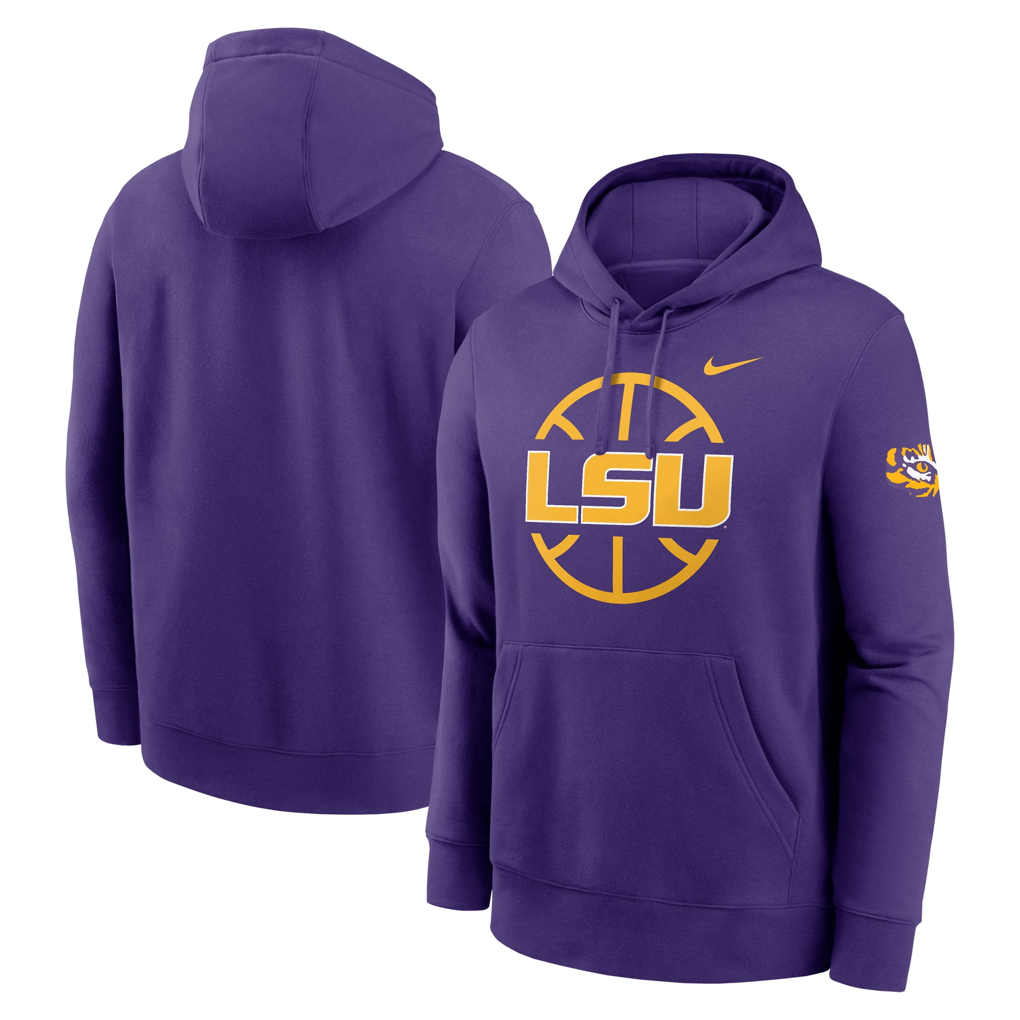 Men's Nike Purple LSU Tigers Basketball Icon Club Fleece Pullover ...