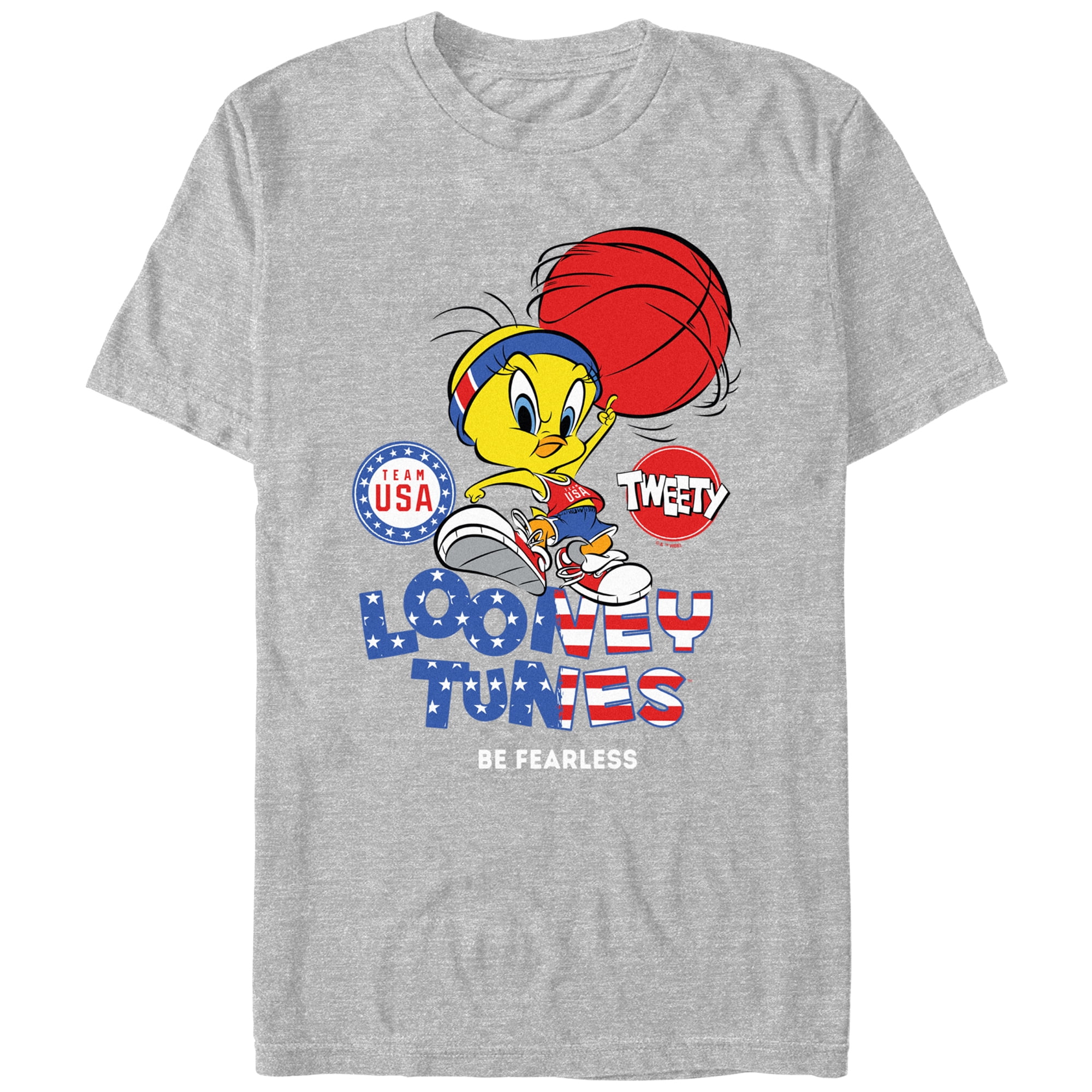 Unisex Mad Engine Tweety Bird Heather Gray Looney Tunes Team USA Be Fearless T-Shirt - Walmart.com