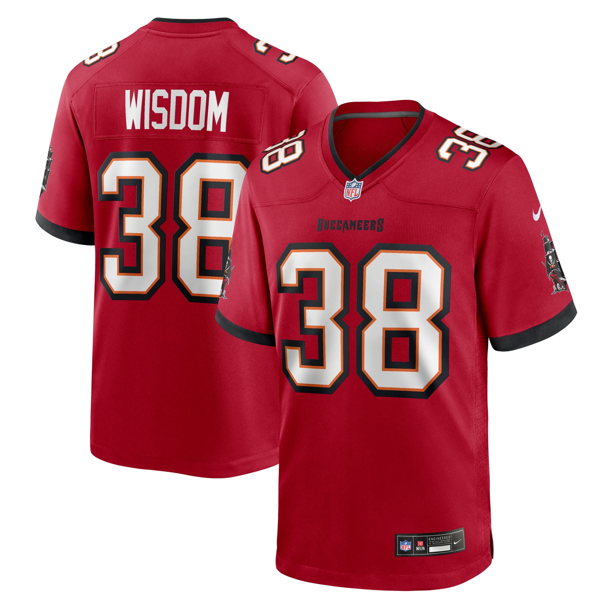 Men's Nike Rashad Wisdom Red Tampa Bay Buccaneers Team Game Jersey ...