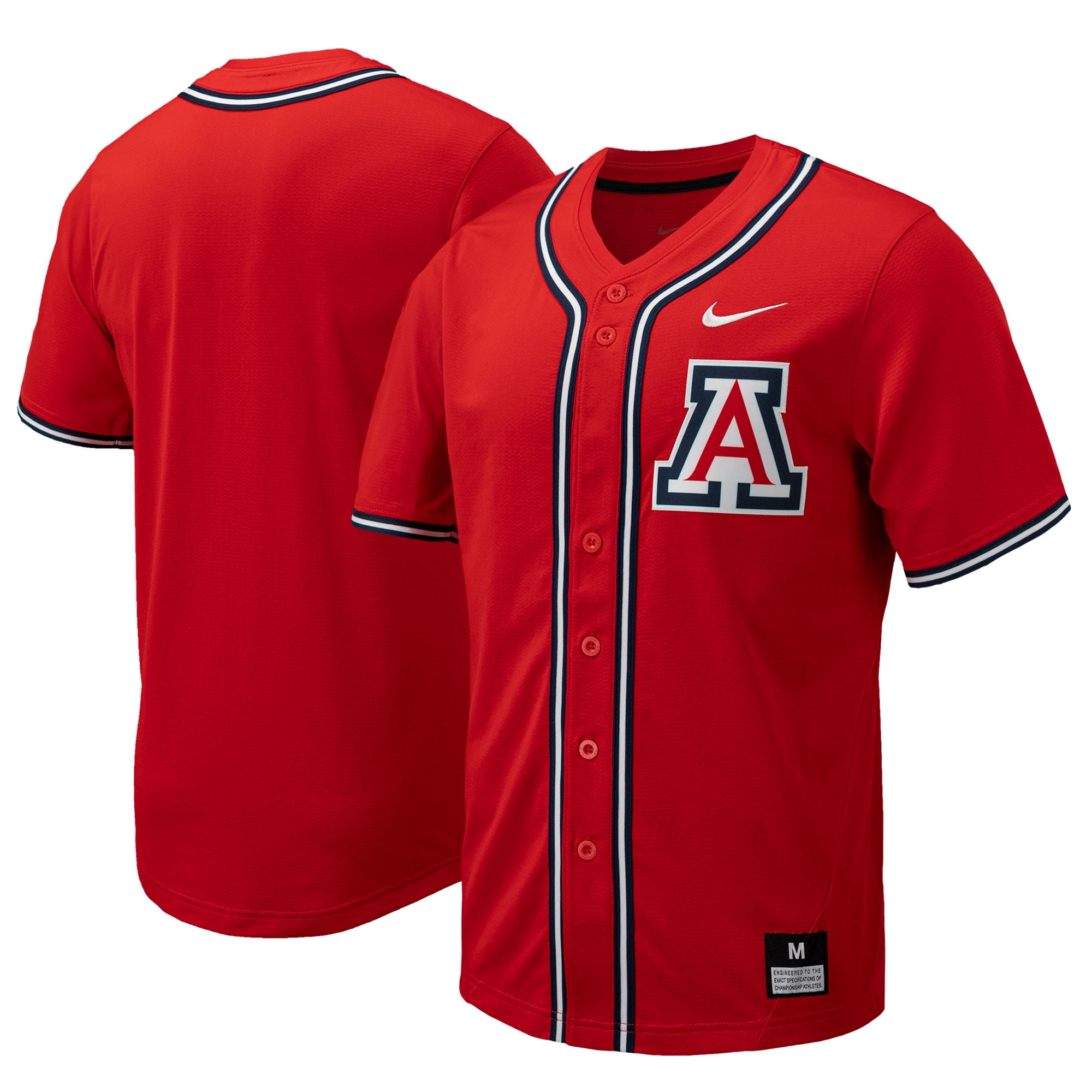 Men's Nike Red Arizona Wildcats Replica Full-Button Baseball Jersey ...