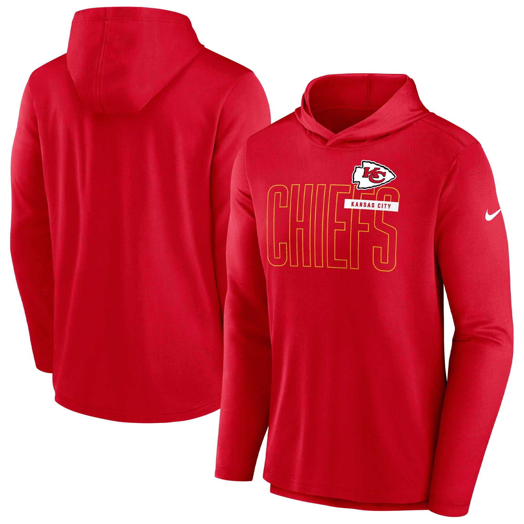 Men's Nike Red Kansas City Chiefs Performance Team Pullover Hoodie ...