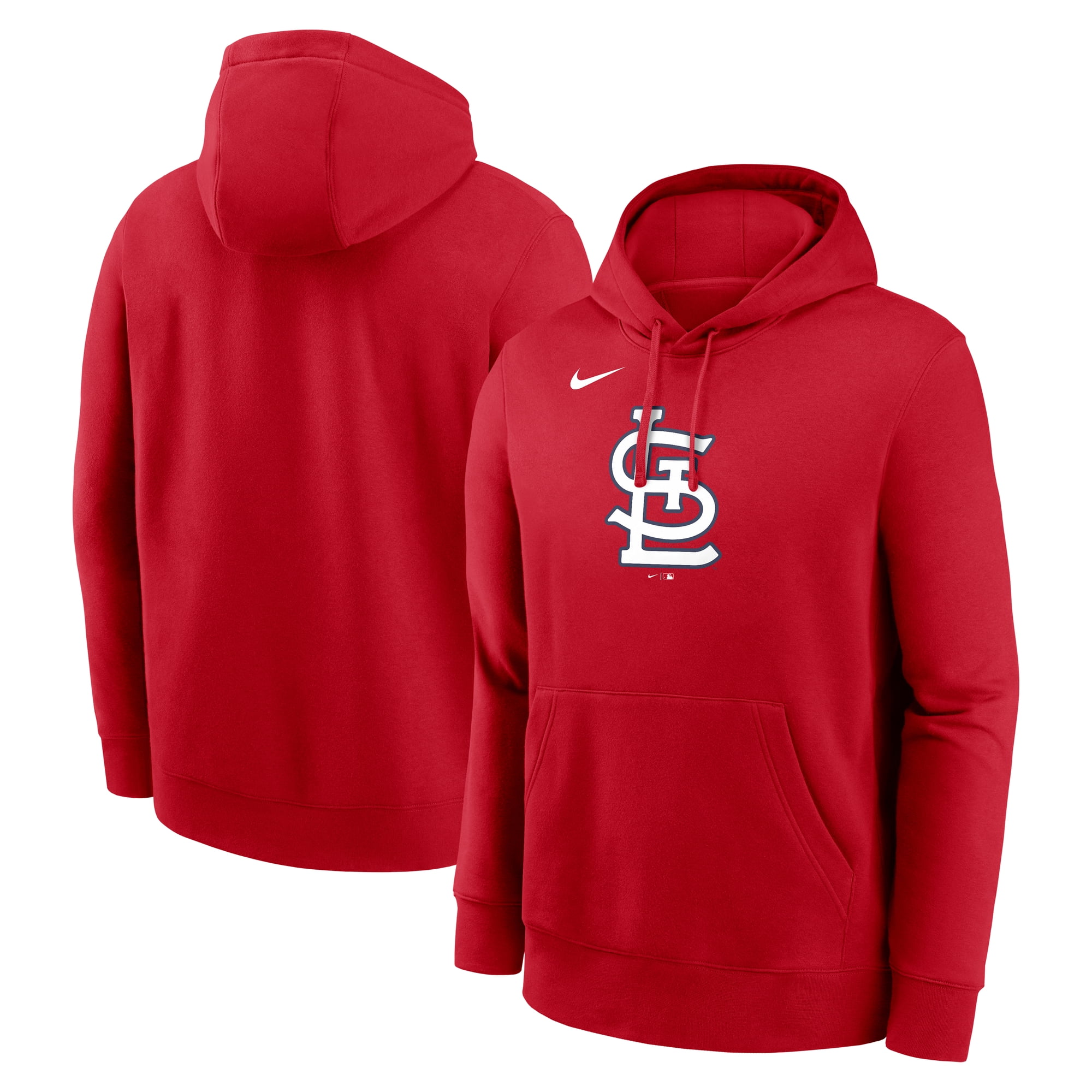 Men's Nike Red St. Louis Cardinals Logo Club Fleece Pullover Hoodie ...
