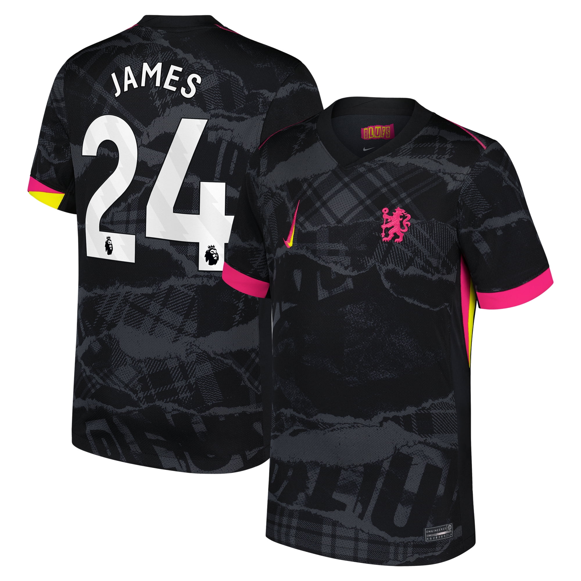 Men's Nike Reece James Anthracite Chelsea 2024/25 Third Replica Player ...