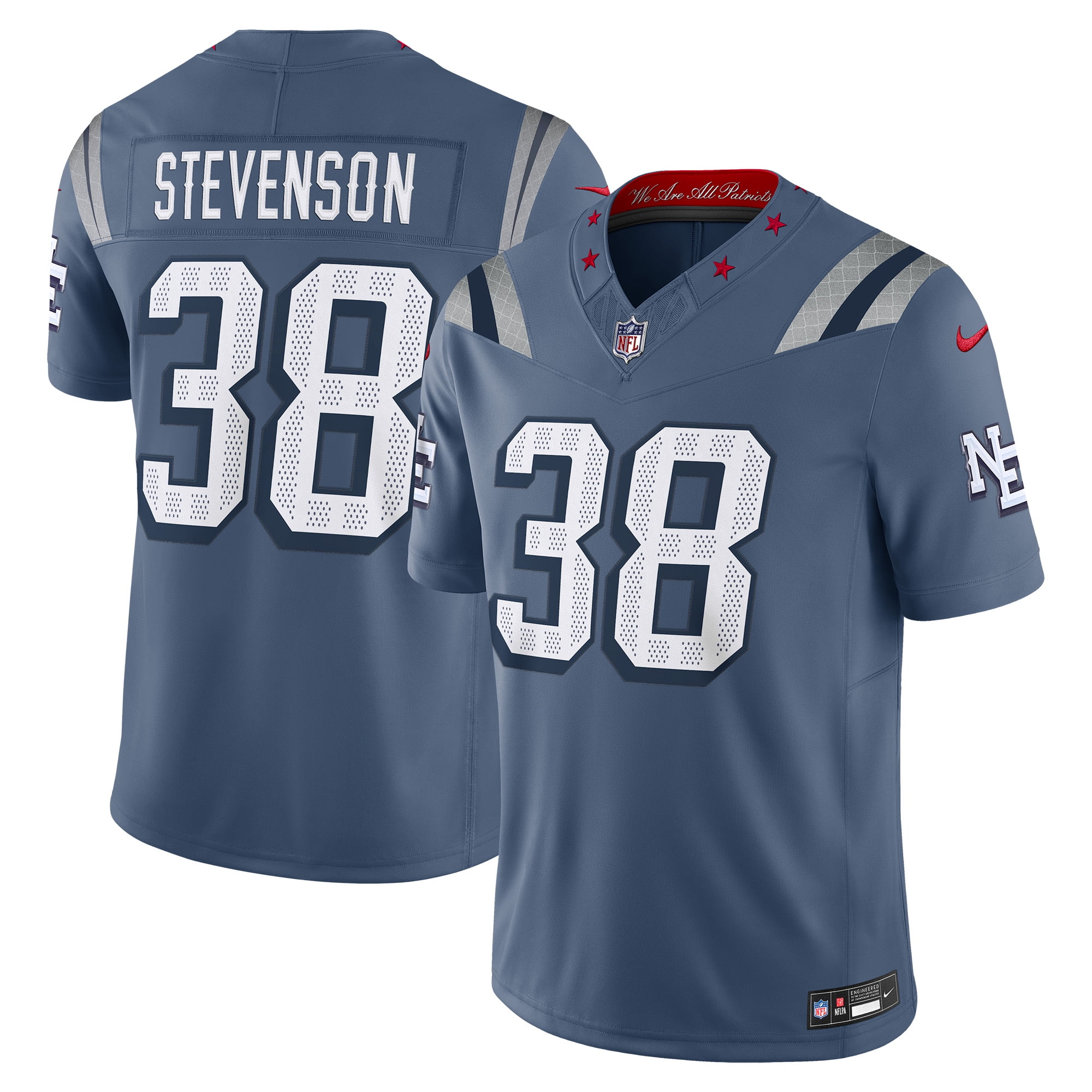 Men's Nike Rhamondre Stevenson Storm Blue New England Patriots 2025 ...