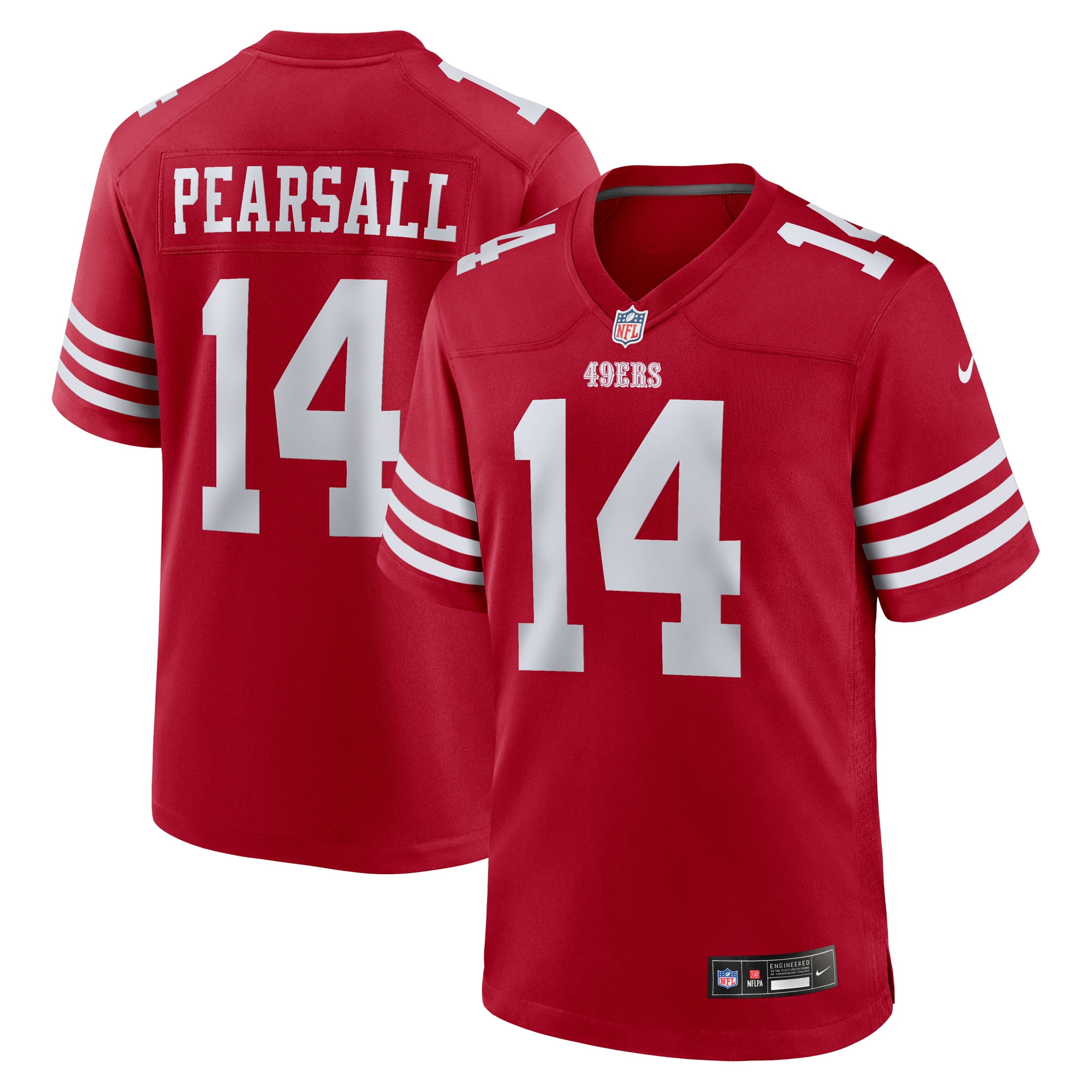 Men's Nike Ricky Pearsall Scarlet San Francisco 49ers Player Game ...
