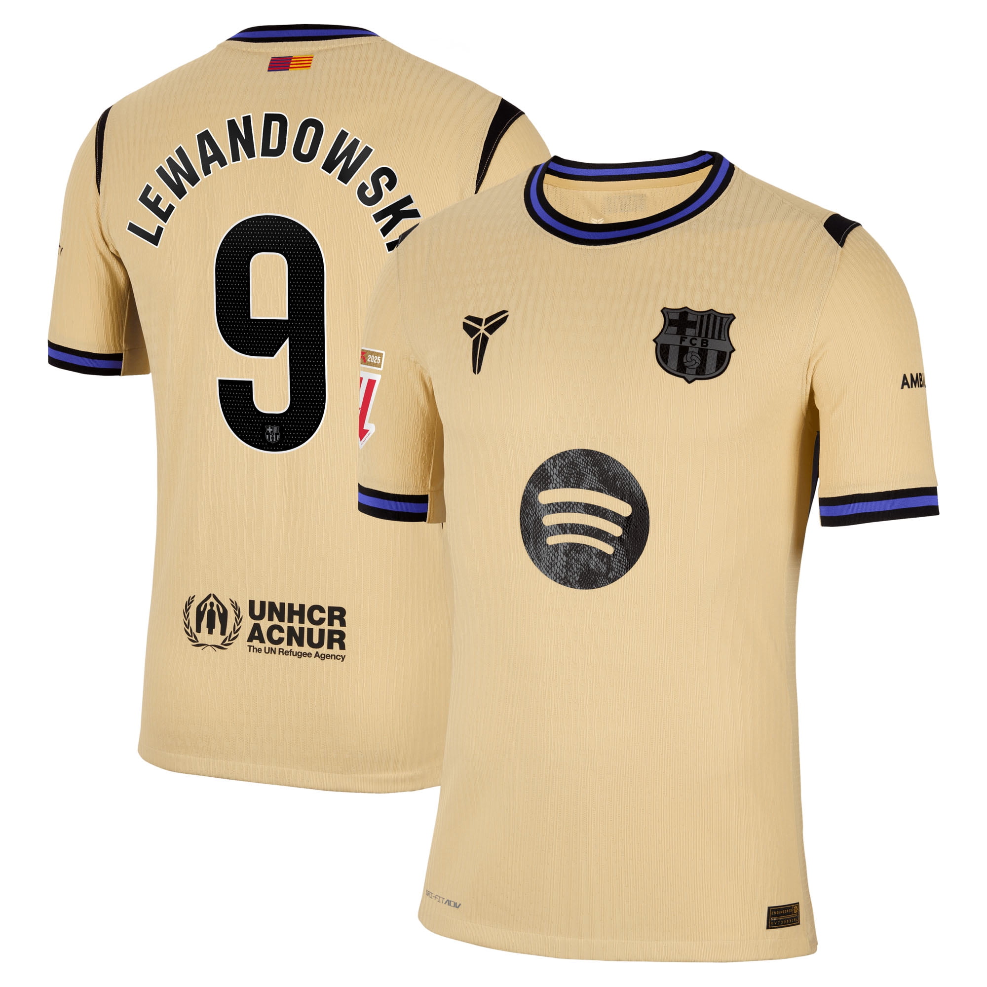 Men's Nike Robert Lewandowski Gold Barcelona 2025/26 Away Match ...