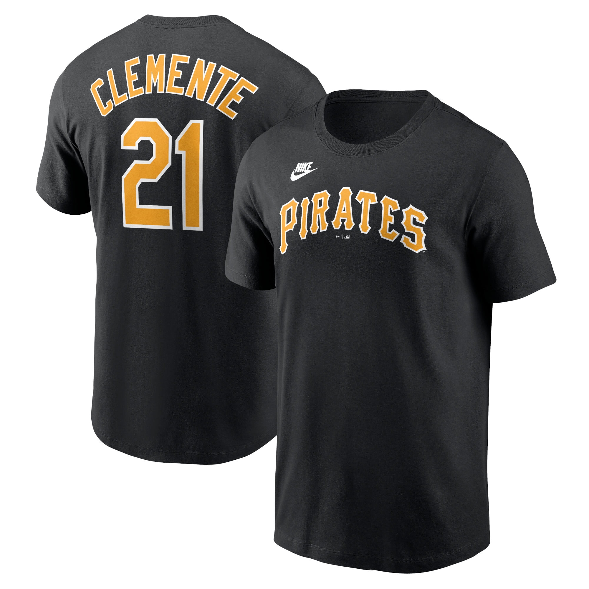 Men's Nike Roberto Clemente Black Pittsburgh Pirates Fuse Name & Number ...