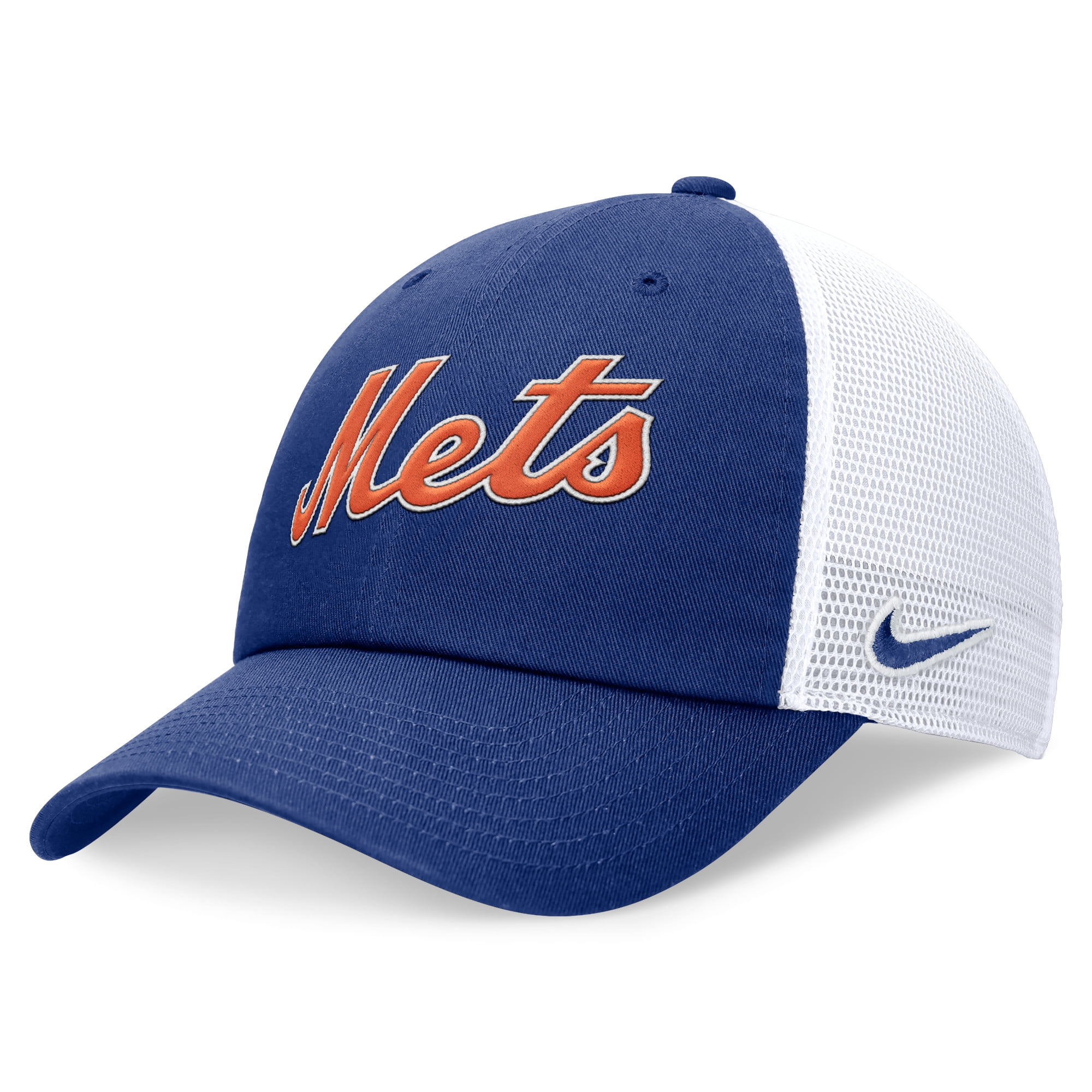 Men's Nike Royal New York Mets Wordmark Adjustable Trucker Hat ...