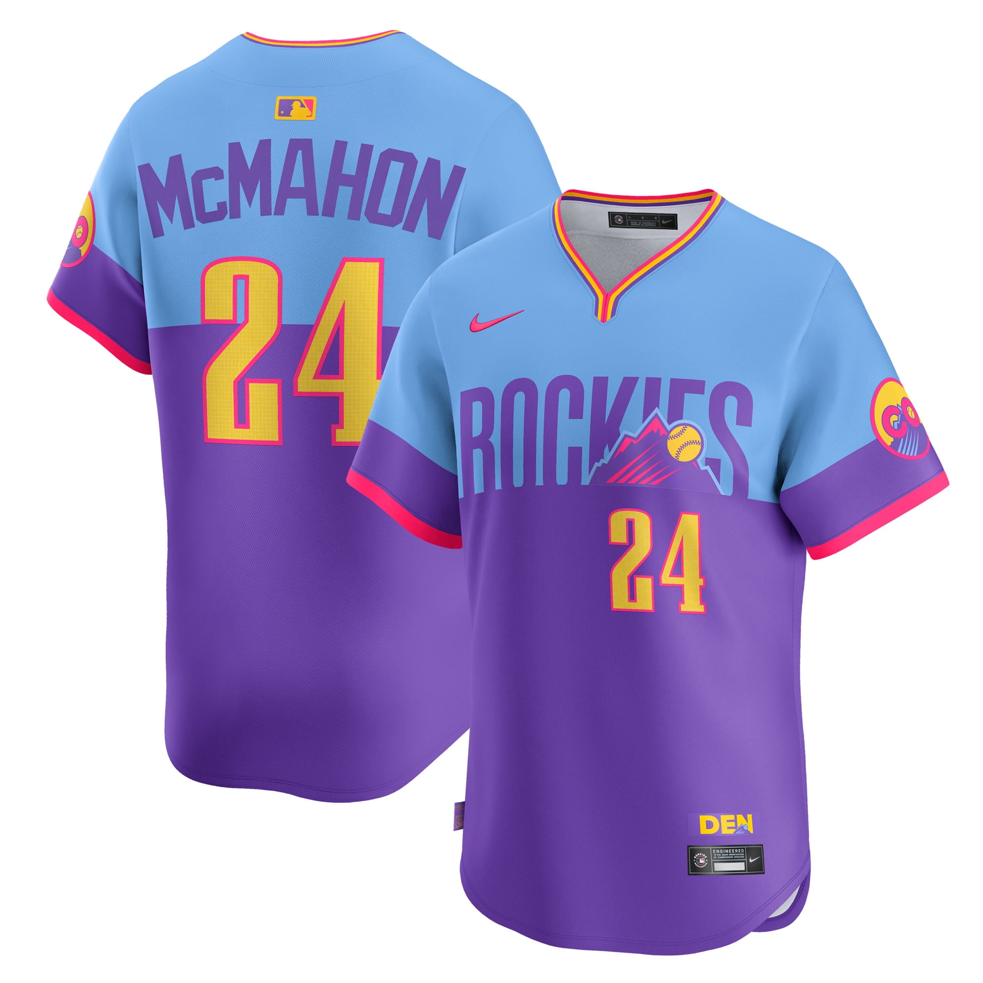 Men's Nike Ryan McMahon Purple/Light Blue Colorado Rockies 2025 City Connect Limited Player ...