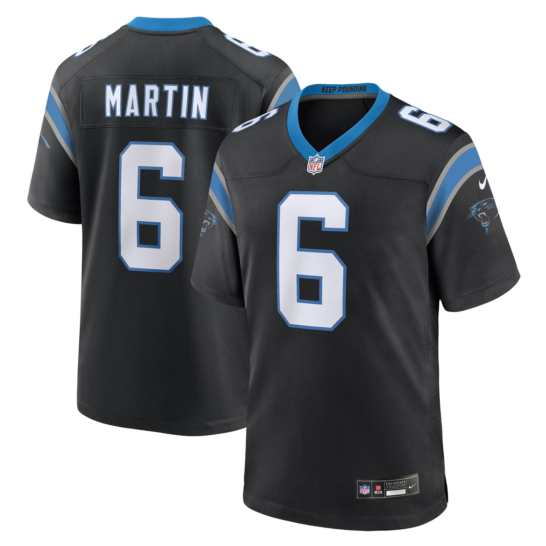 Men's Nike Sam Martin Black Carolina Panthers Team Game Jersey ...