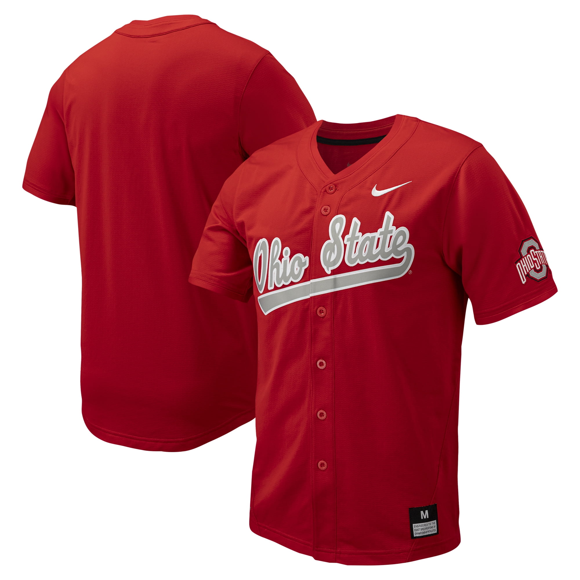 Men's Nike Scarlet Ohio State Buckeyes Replica Full-Button Baseball ...