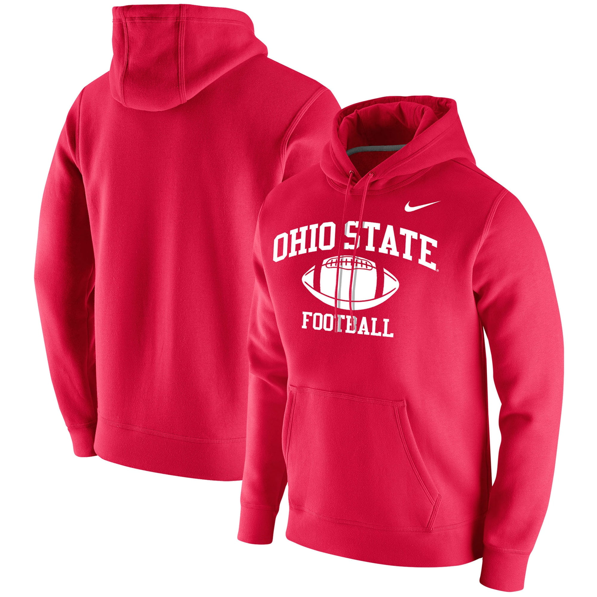 Men's Nike Scarlet Ohio State Buckeyes Retro Football Club Fleece ...