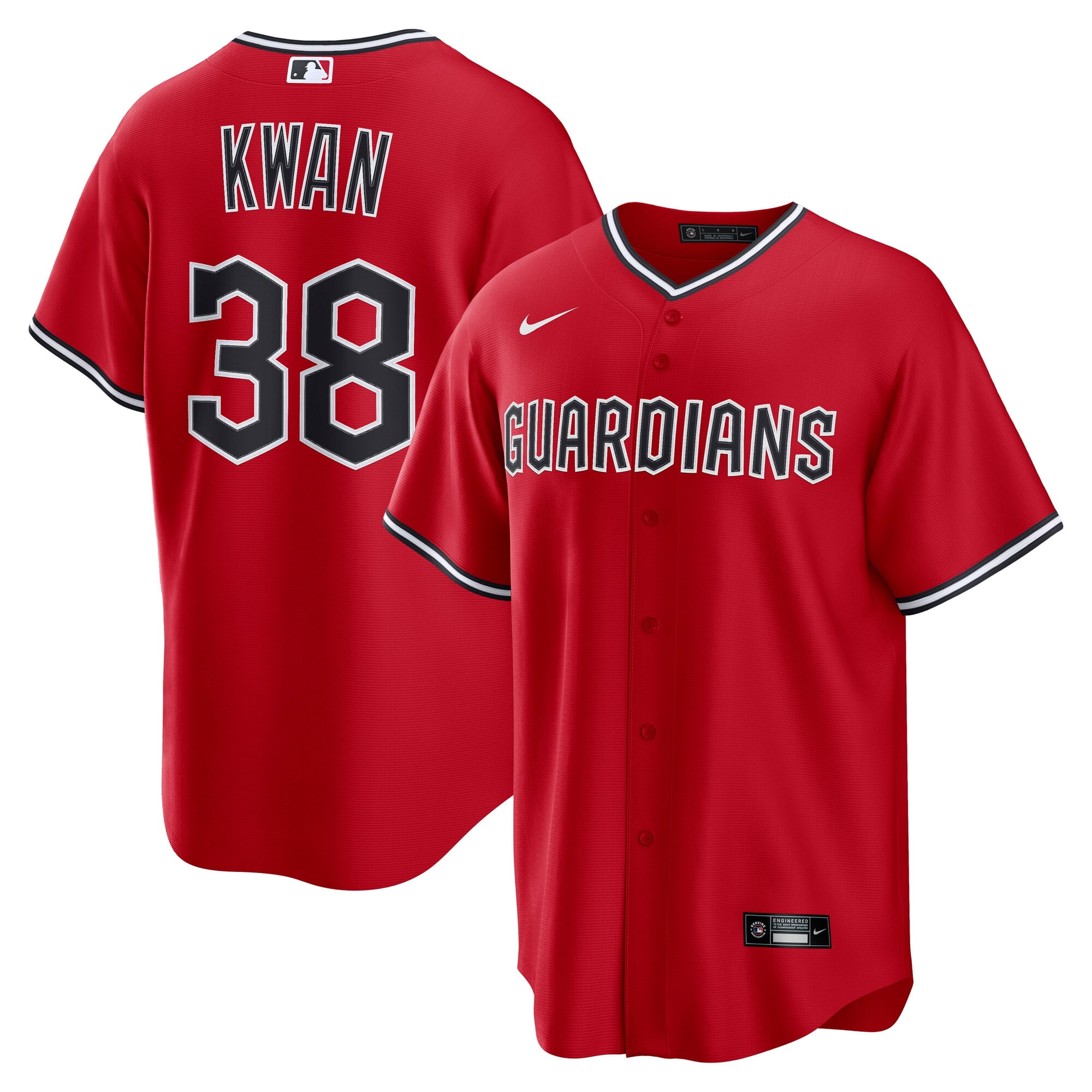 Men's Nike Steven Kwan Red Cleveland Guardians Alternate 2 Replica ...