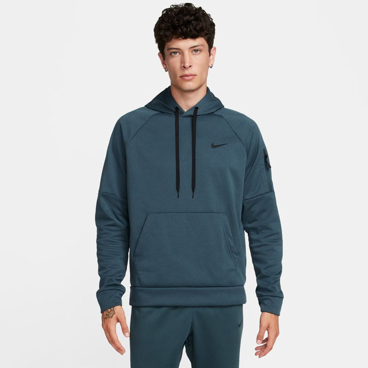 Men's Nike Therma-FIT Pullover Fitness Hoodie Color: Deep Jungle Size ...