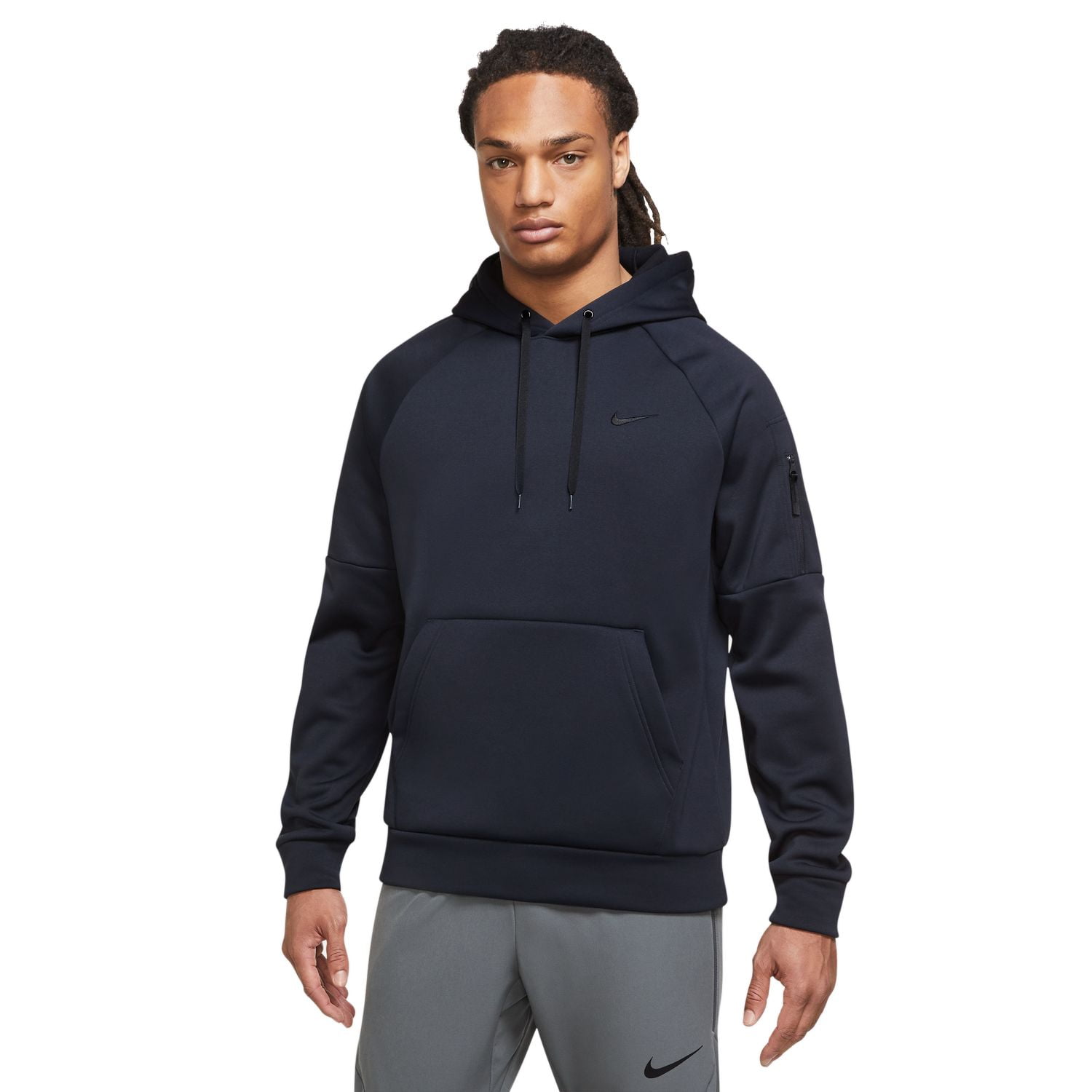 Nike Therma Men's Therma-FIT Hooded Fitness Pullover Color: Obsidian ...