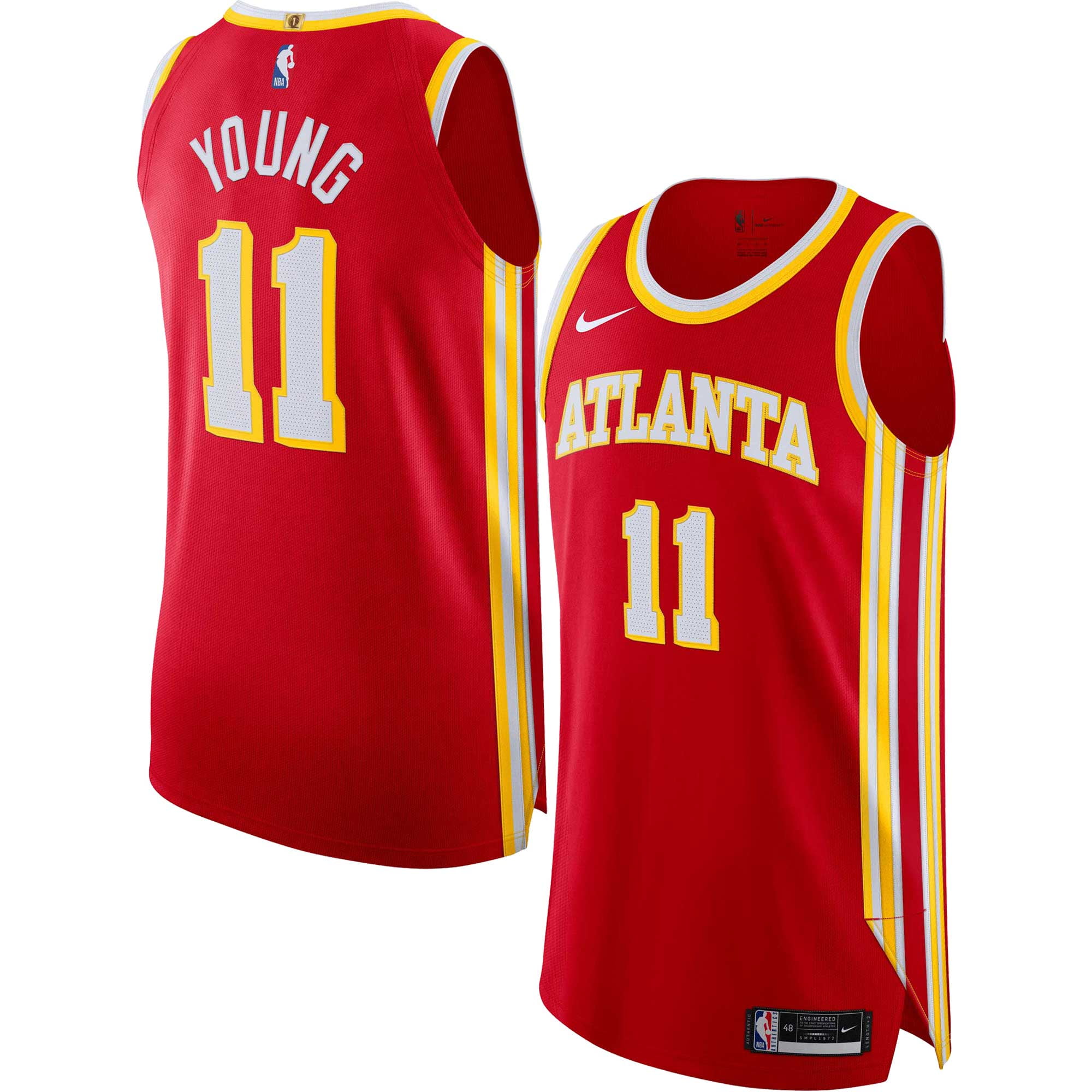 Men's Nike Trae Young Red Atlanta Hawks Authentic Jersey - Icon Edition ...