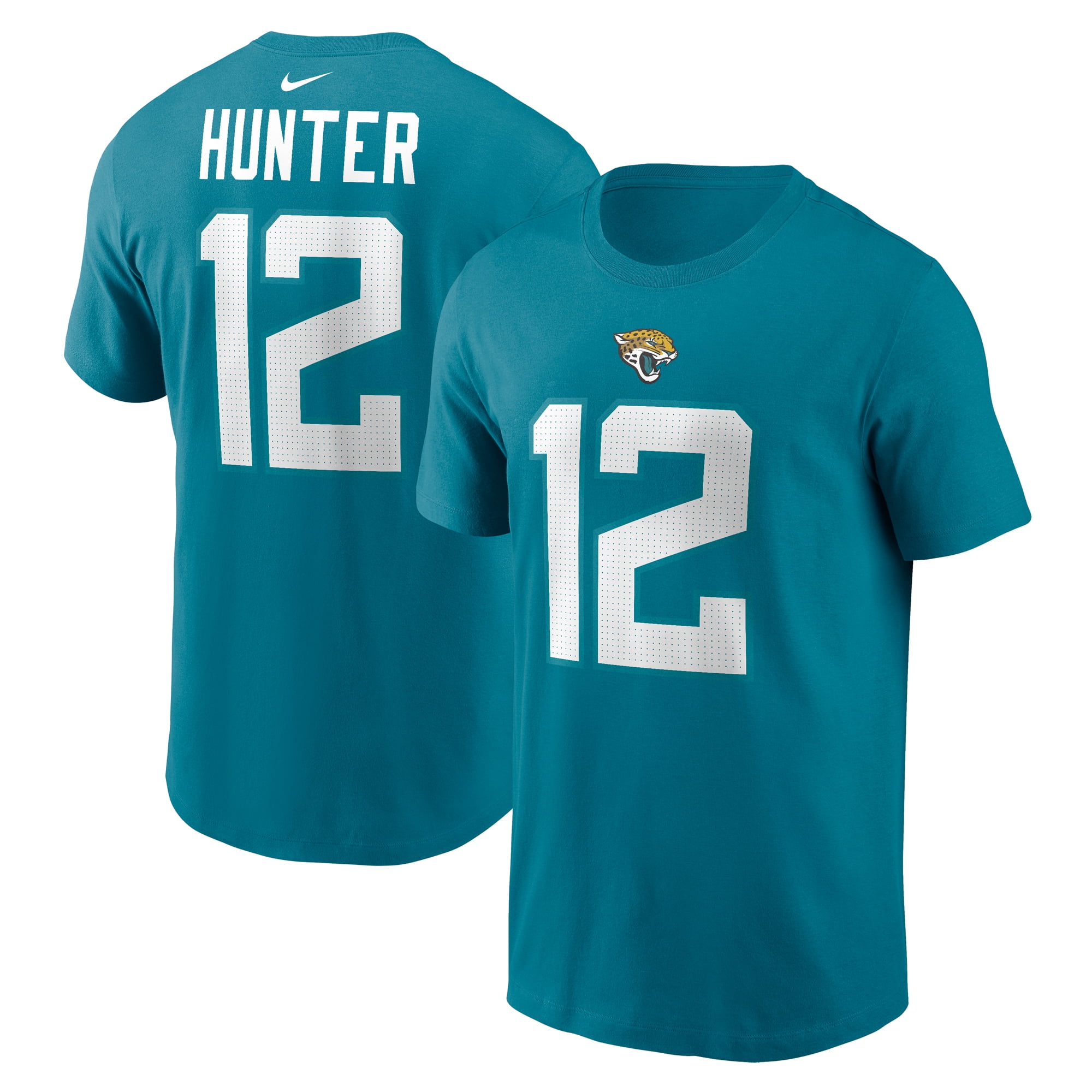 Men's Nike Travis Hunter Teal Jacksonville Jaguars Name & Number T ...