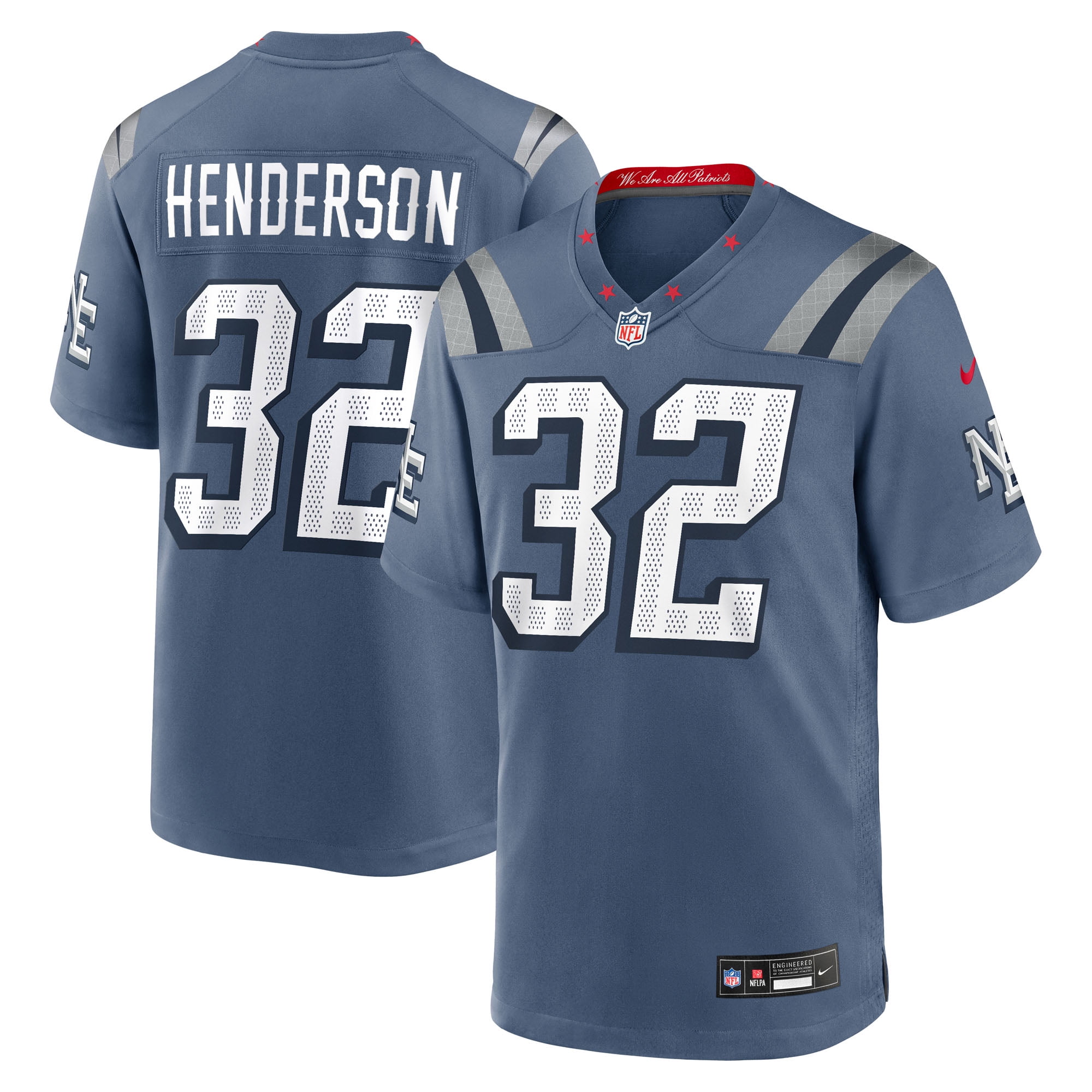 Men's Nike TreVeyon Henderson Storm Blue New England Patriots 2025 ...