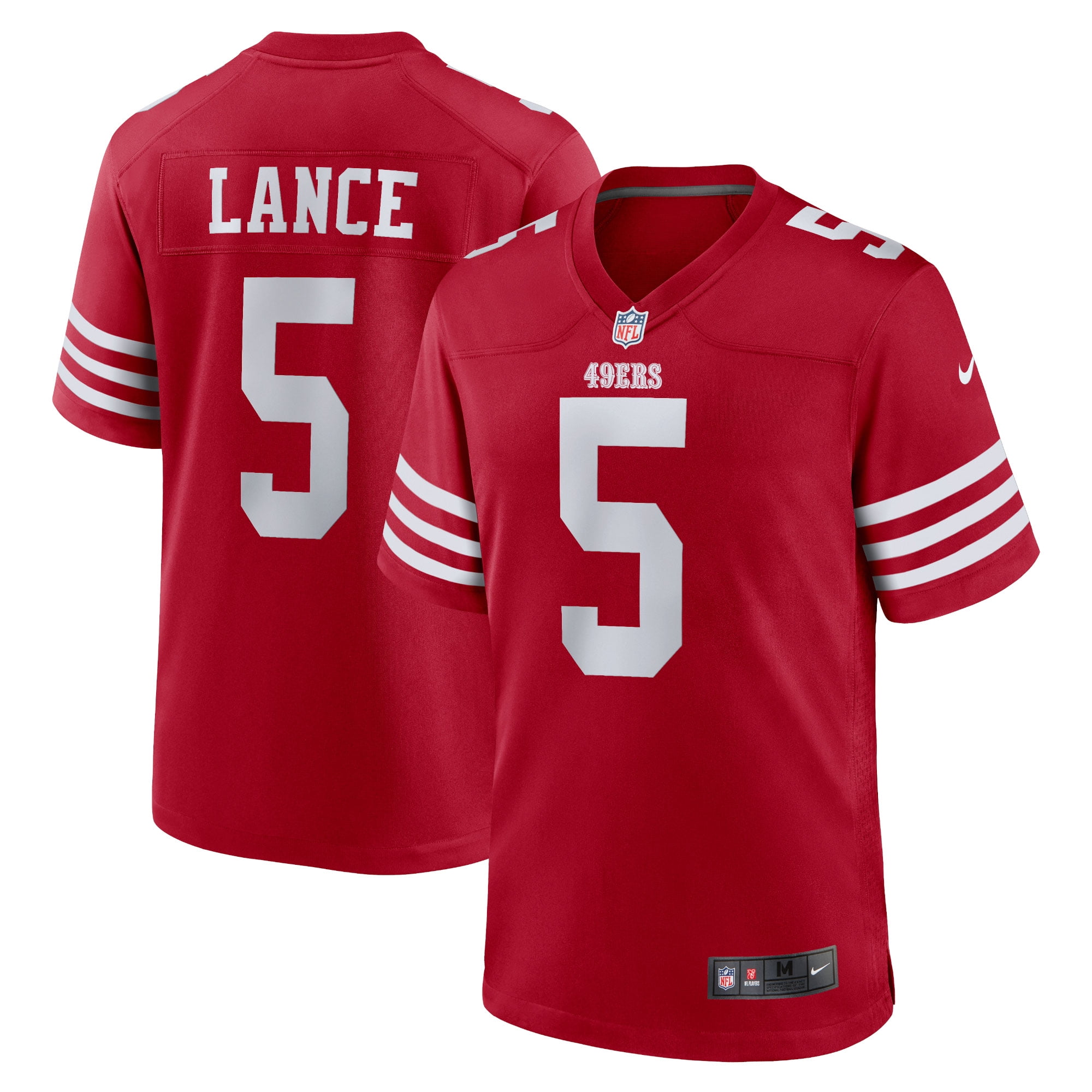Men's Nike Trey Lance Scarlet San Francisco 49ers Team Game Jersey ...