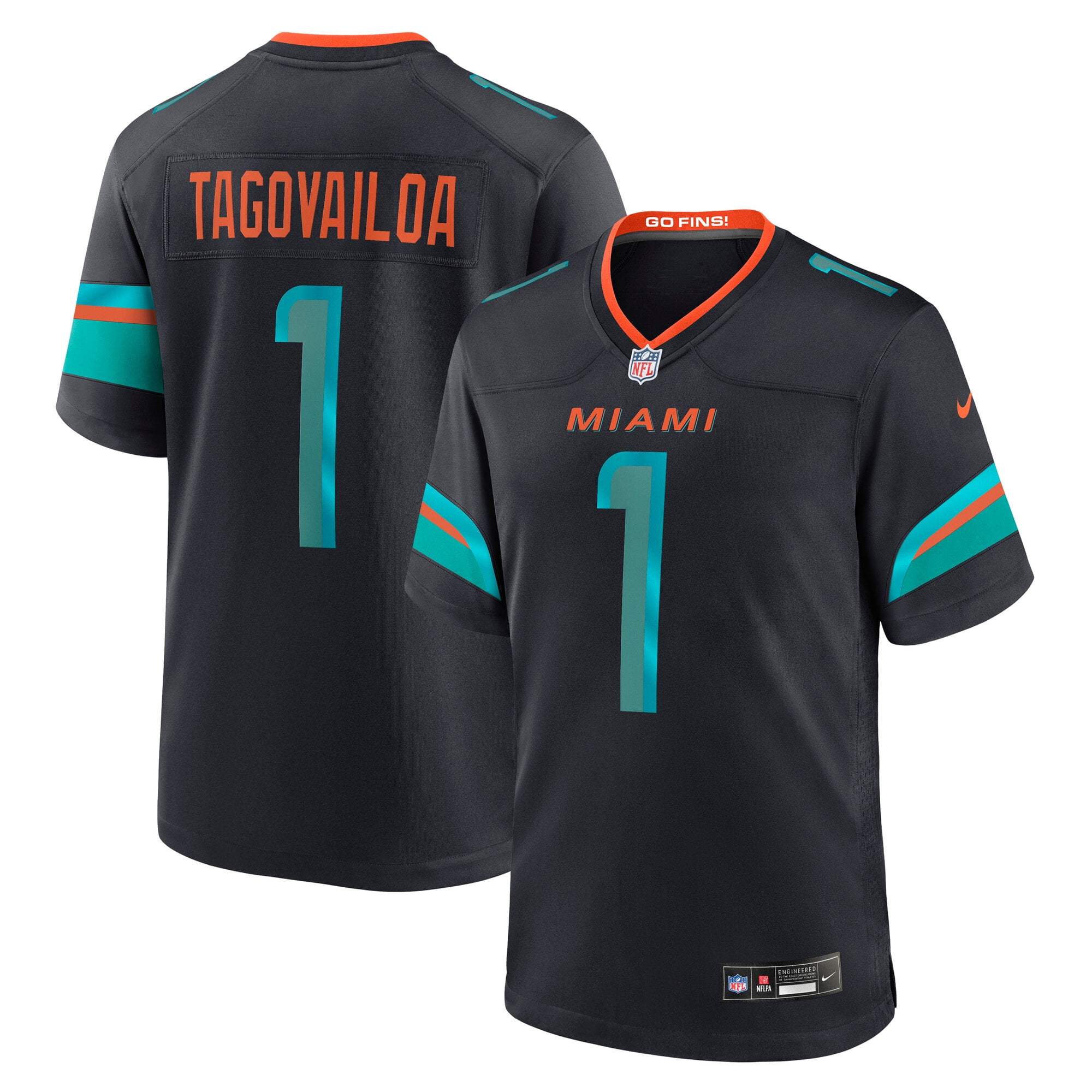Men's Nike Tua Tagovailoa Pitch Blue Miami Dolphins 2025 Rivalries Collection Game Jersey ...