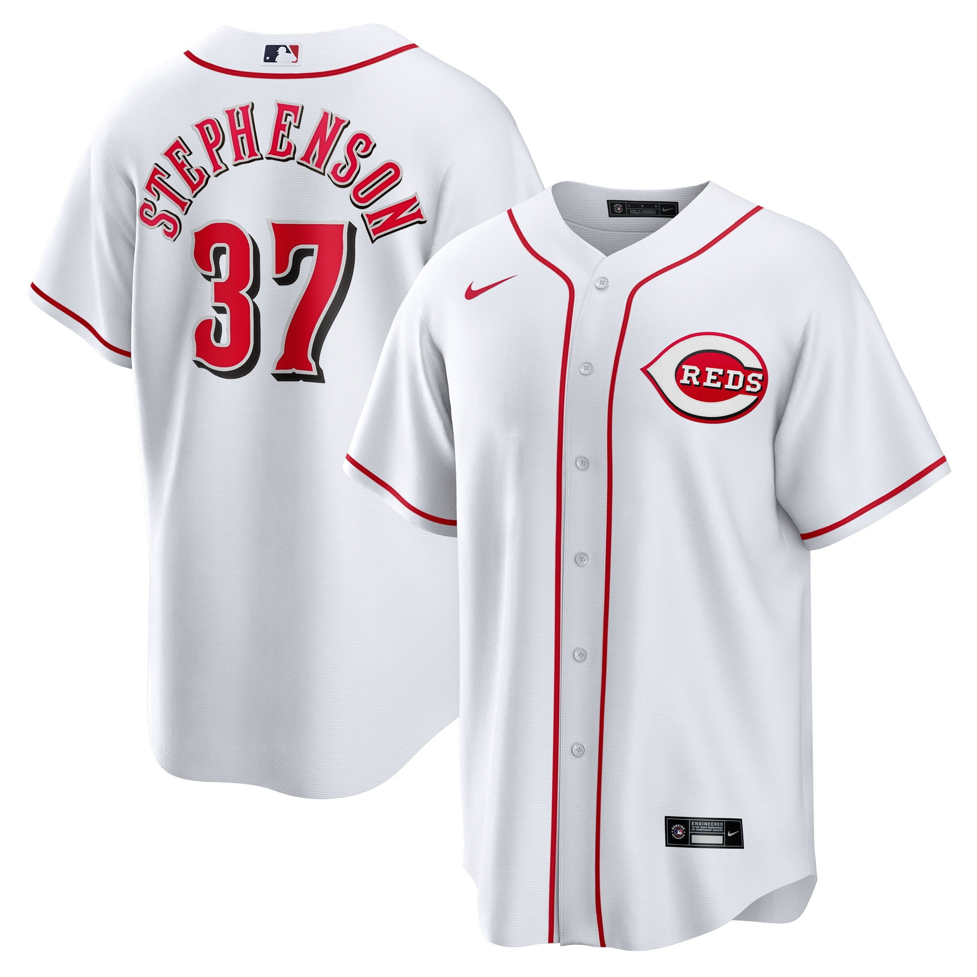 Men's Nike Tyler Stephenson White Cincinnati Reds Home Replica Jersey ...