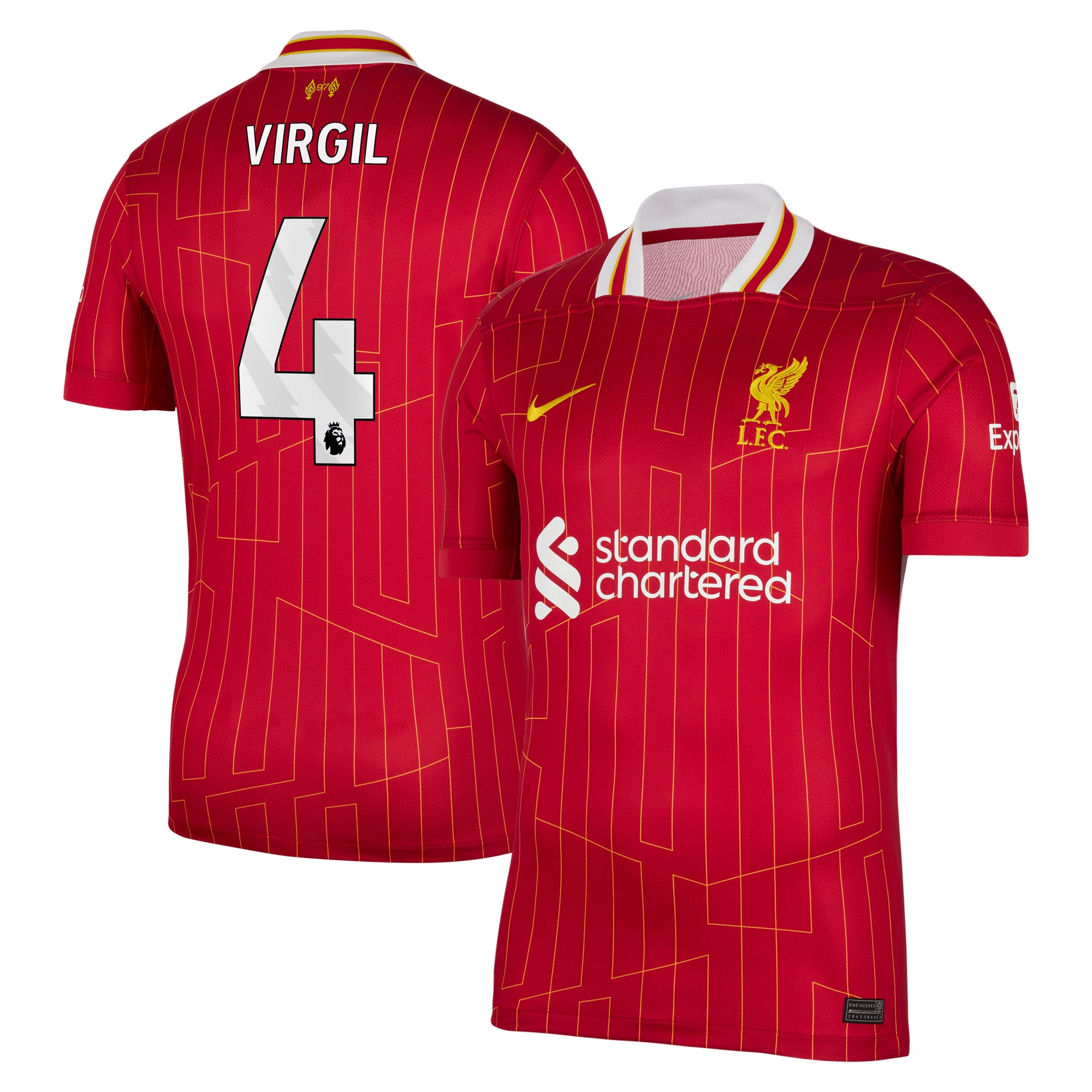 Men's Nike Virgil van Dijk Red Liverpool 2024/25 Home Replica Player ...