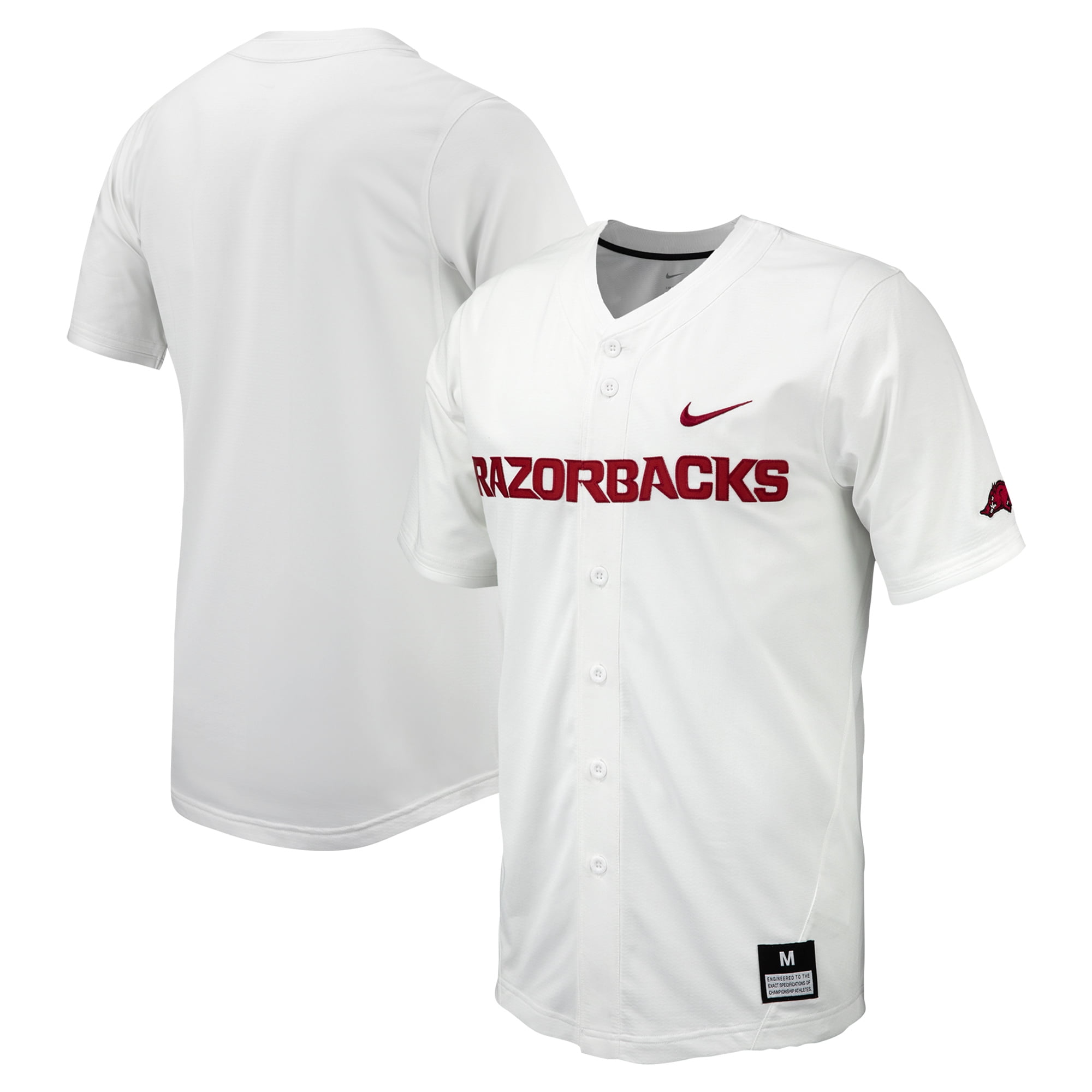 Men's Nike White Arkansas Razorbacks Replica Full-Button Baseball ...