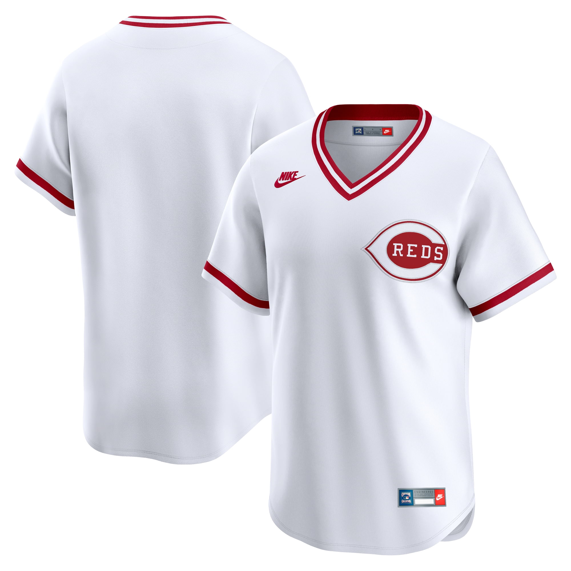 Men's Nike White Cincinnati Reds Throwback Cooperstown Collection ...