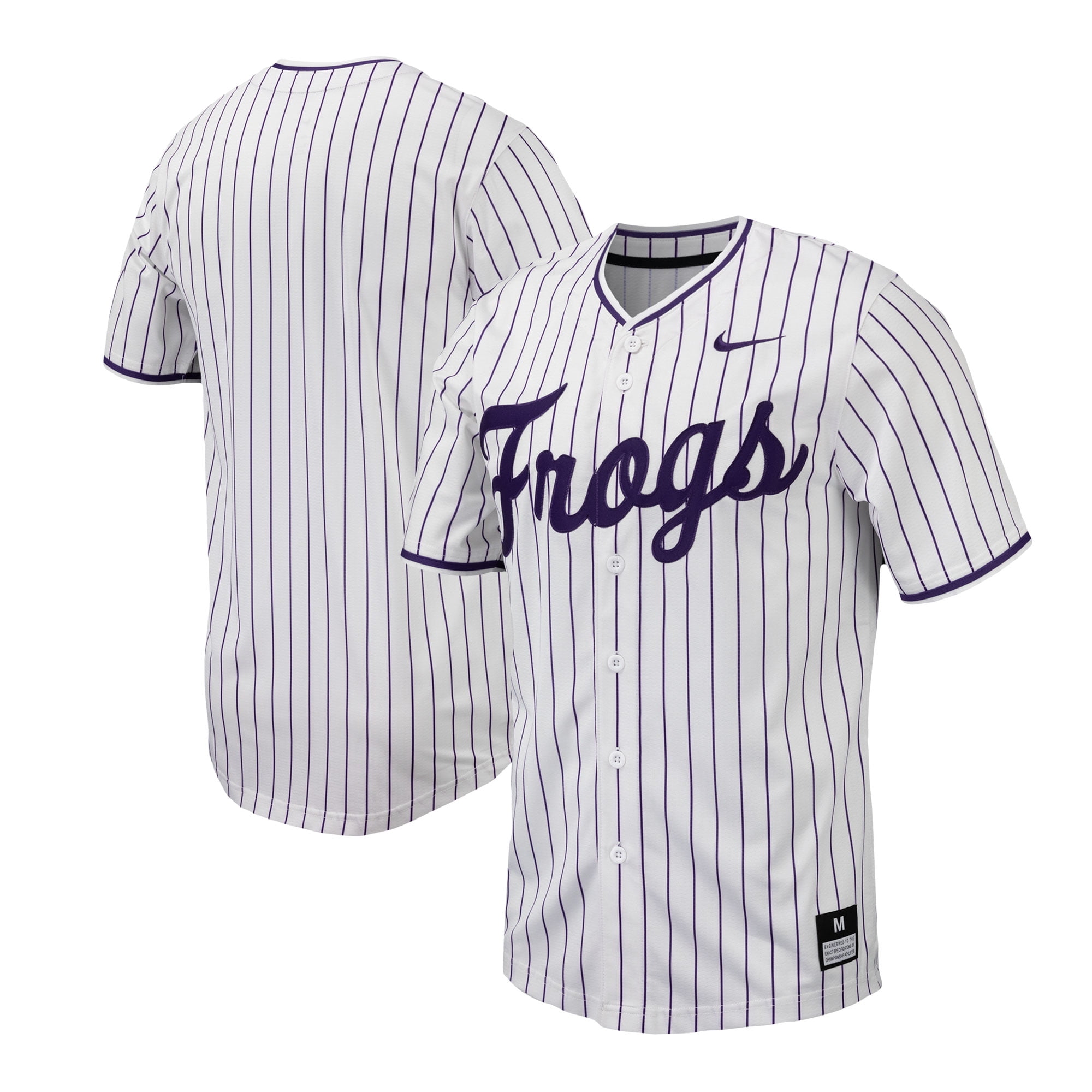 Men's Nike White TCU Horned Frogs Pinstripe Replica Baseball Jersey ...