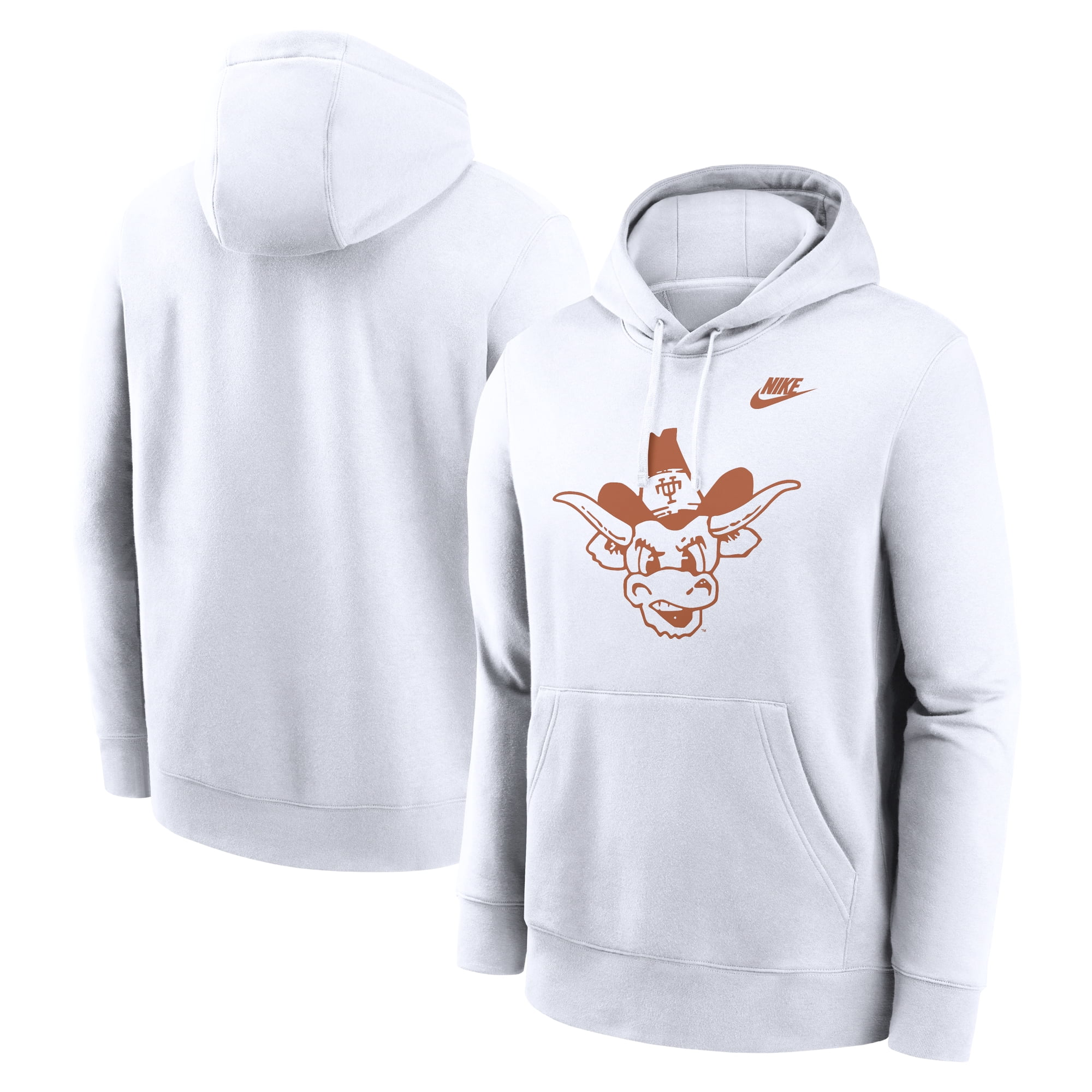 Men's Nike White Texas Longhorns Legacy Logo Club Fleece Pullover ...