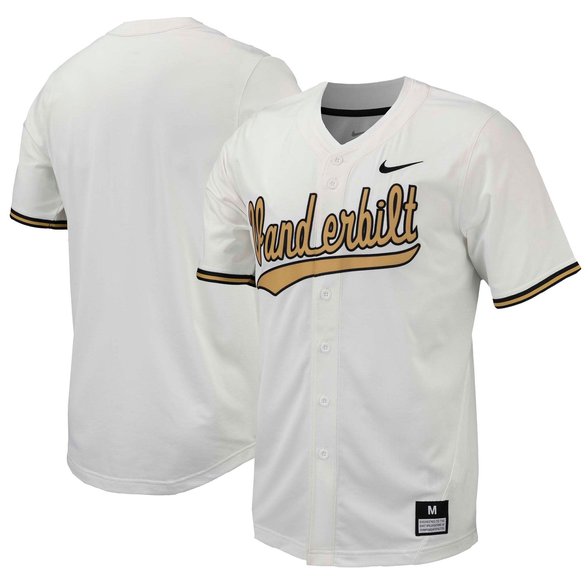 Men's Nike White Vanderbilt Commodores Replica Full-Button Baseball ...