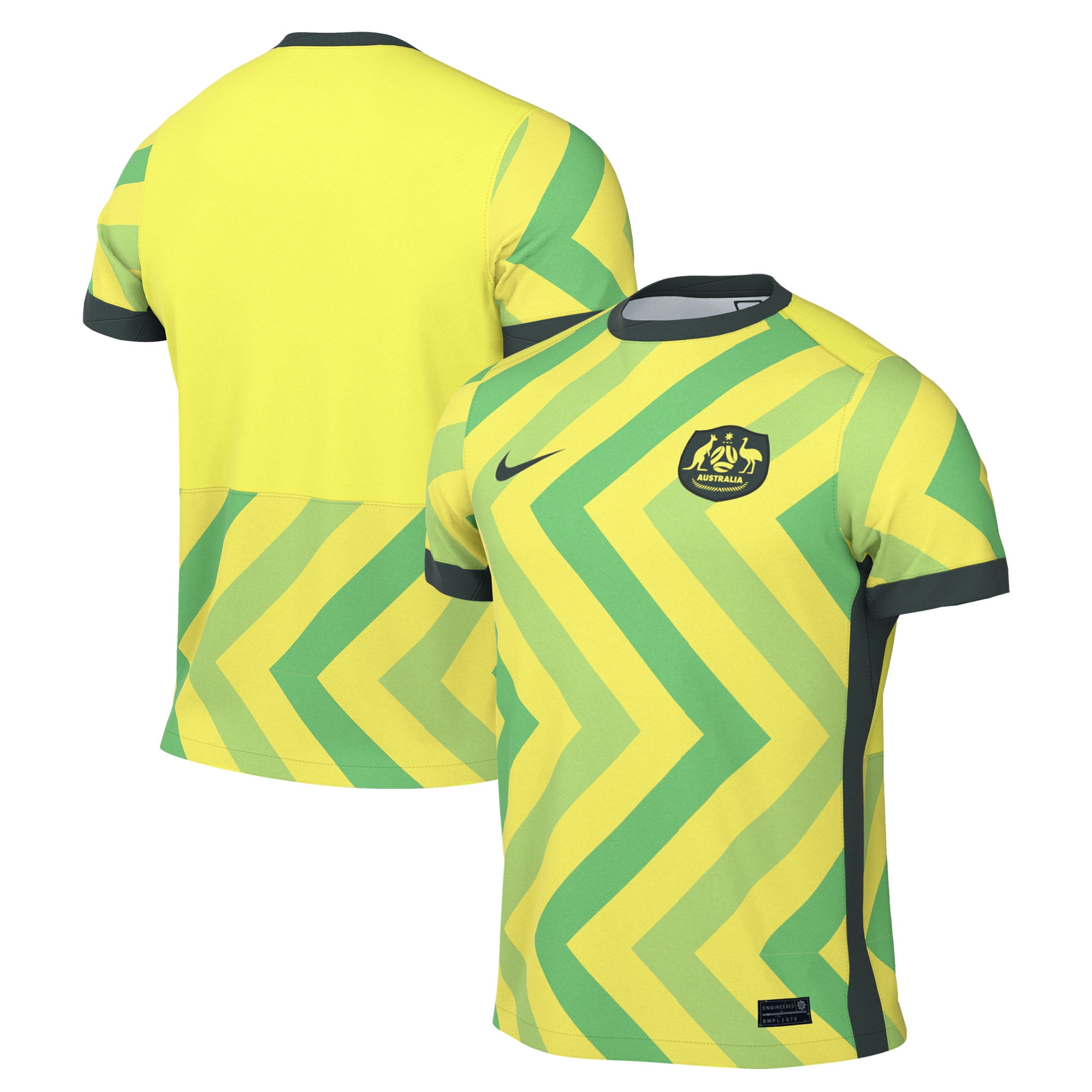 Men's Nike Yellow Australia National Team 2025/26 Home Replica Jersey ...