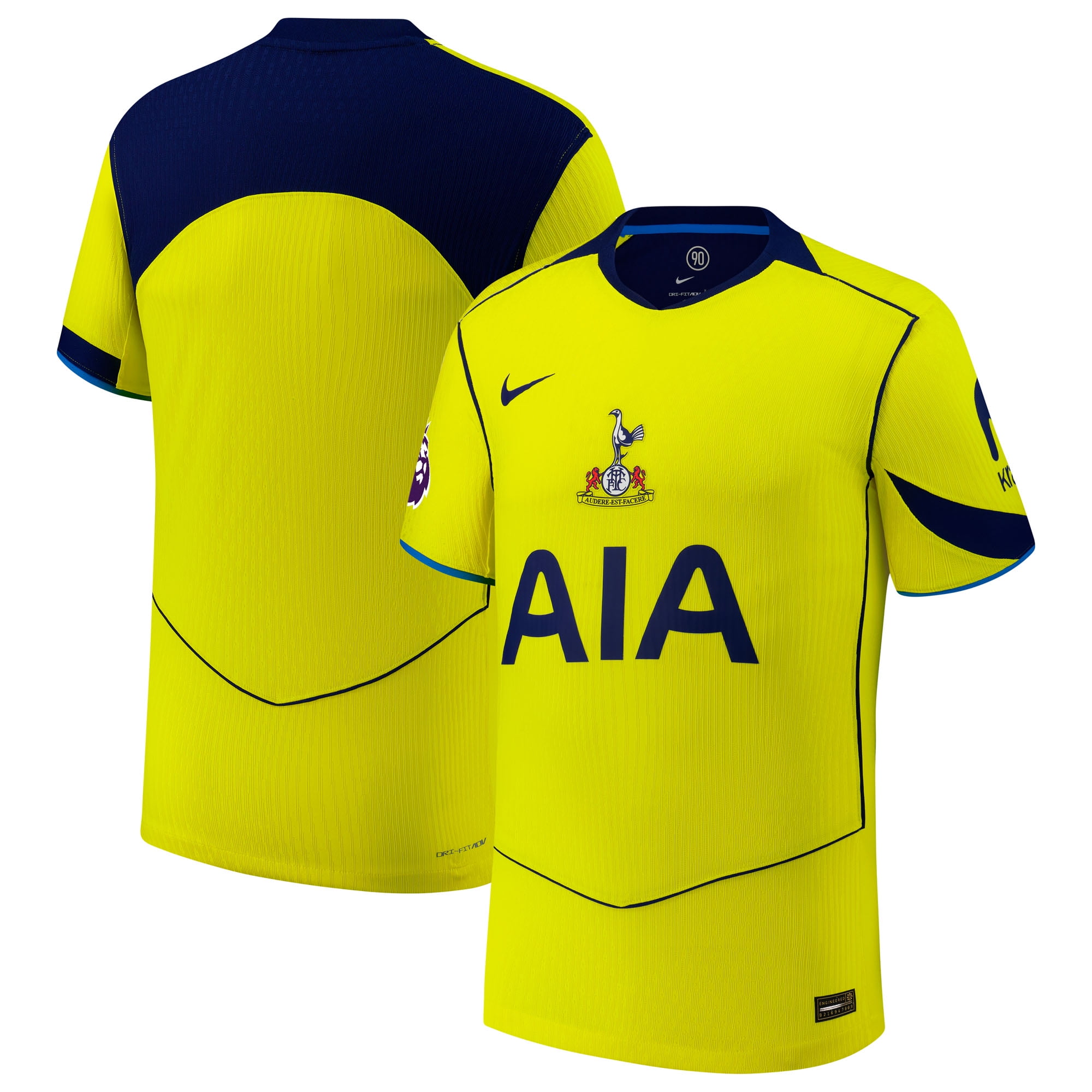 Men's Nike Yellow Tottenham Hotspur 2025/26 Third Authentic Jersey with ...