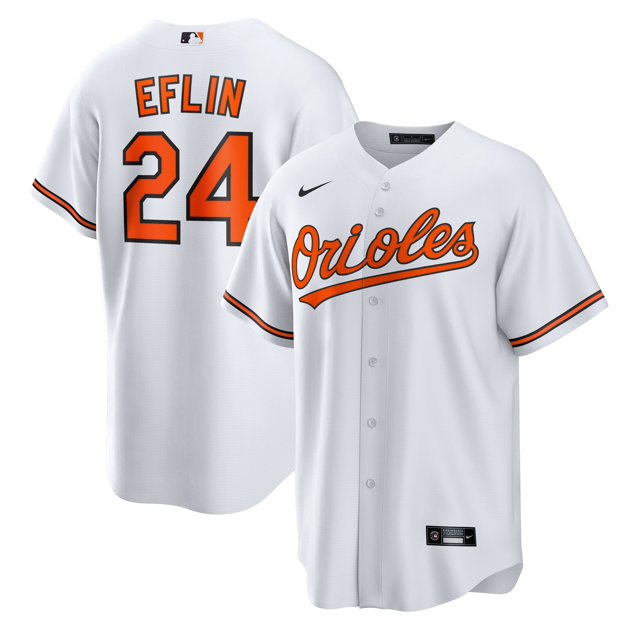 Men's Nike Zach Eflin White Baltimore Orioles Home Replica Jersey ...