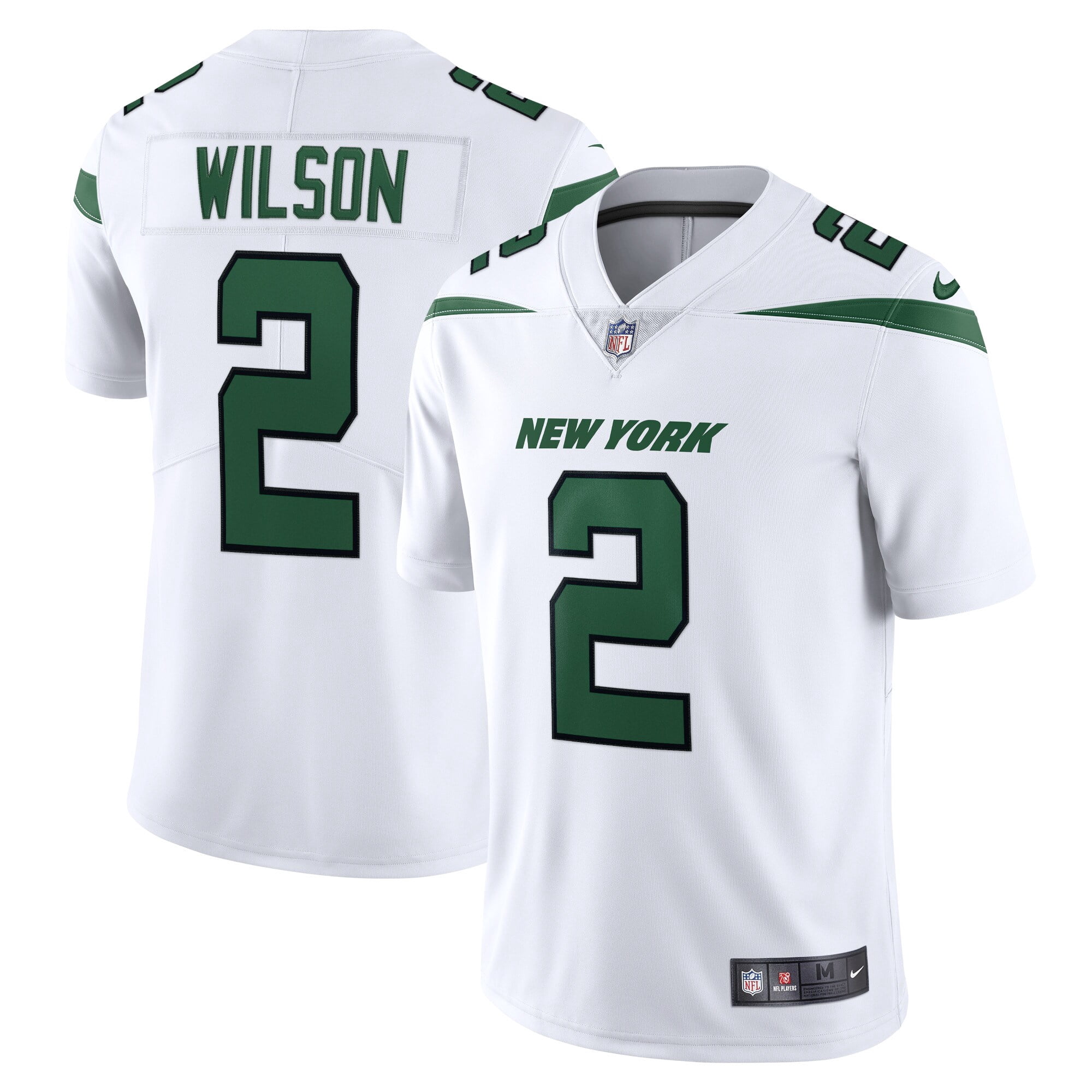 Men's Nike Zach Wilson Spotlight White New York Jets Vapor Limited ...
