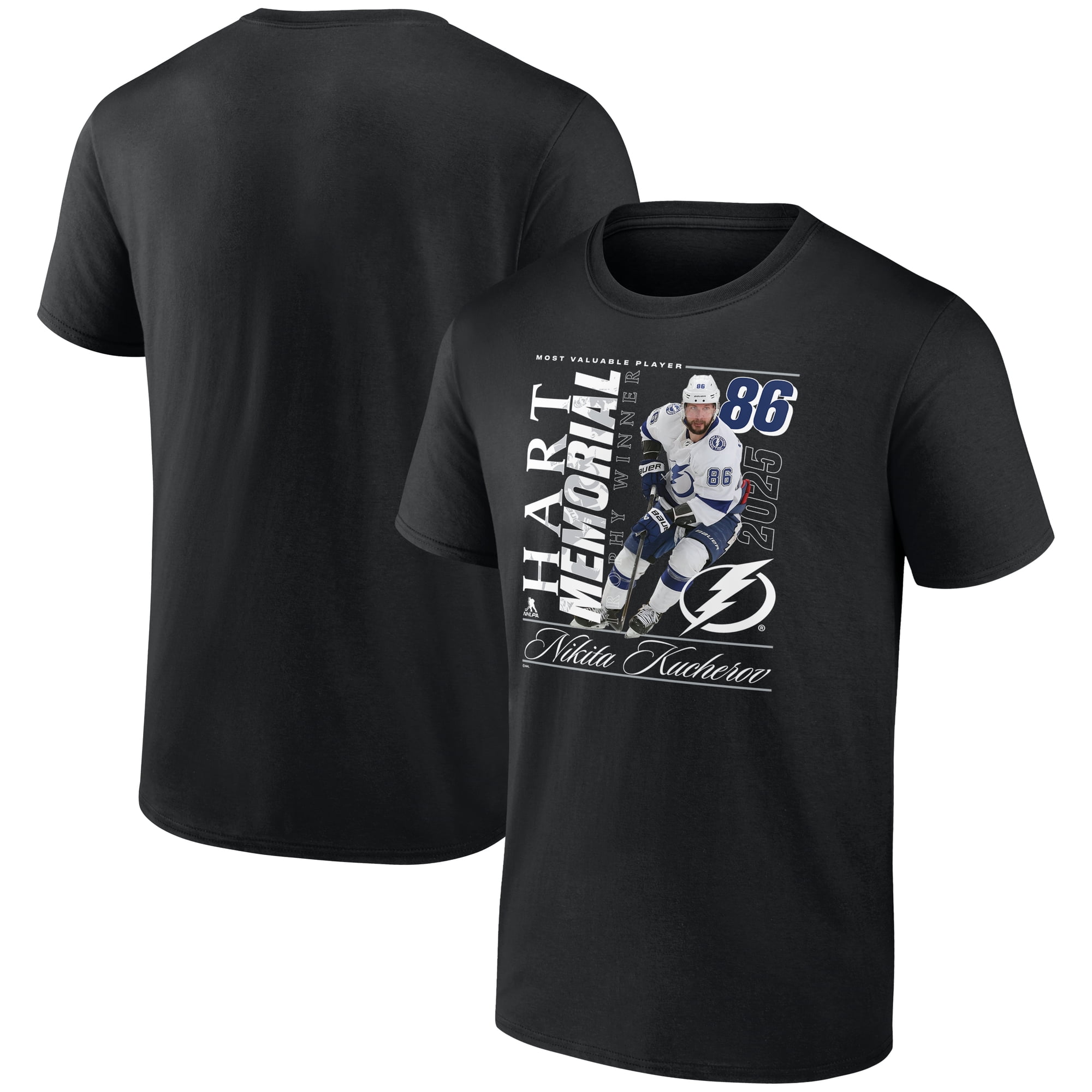 Men's Nikita Kucherov Black Tampa Bay Lightning 2025 Hart Trophy Winner ...