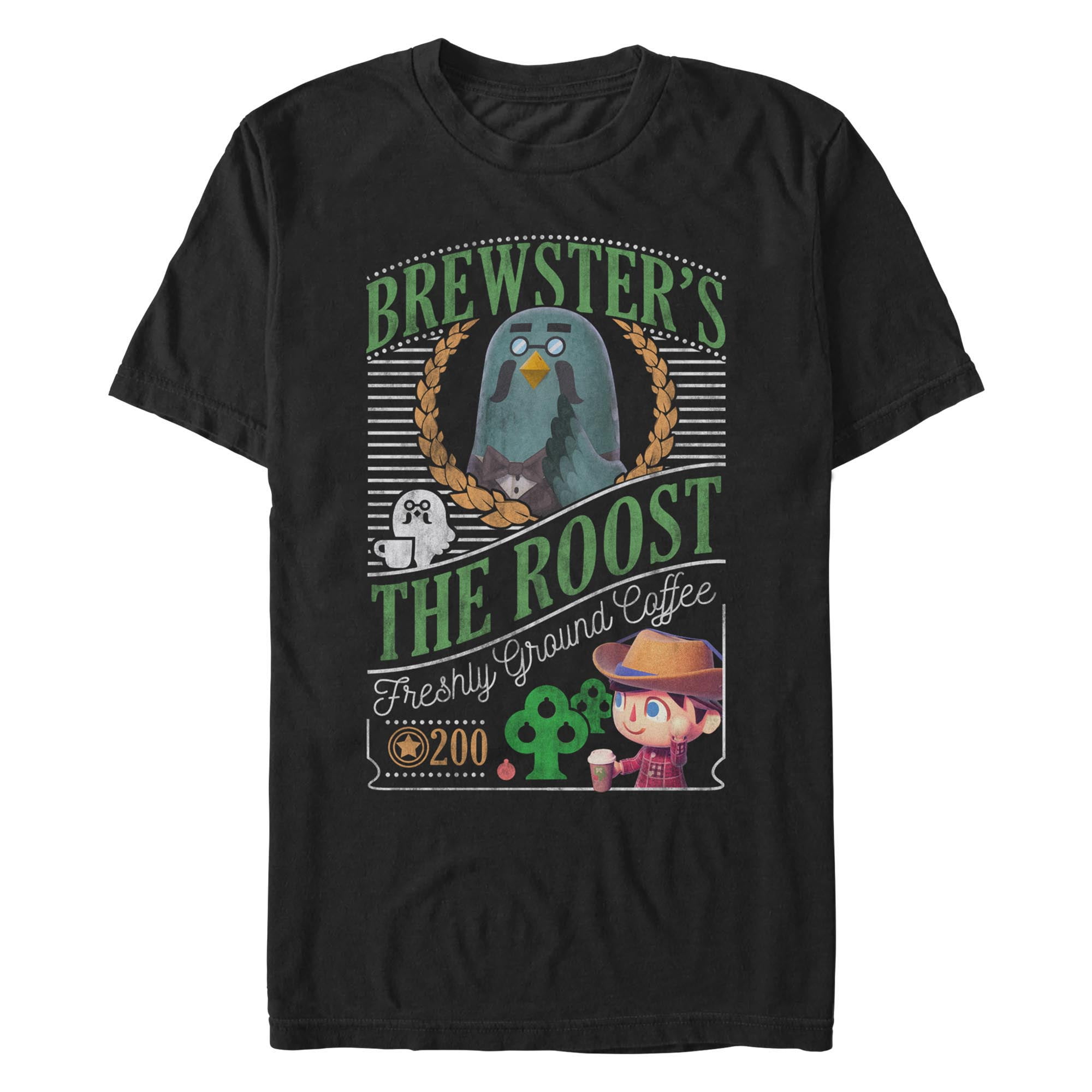 Men's Nintendo Animal Crossing Brewster's The Roost Poster Graphic T ...