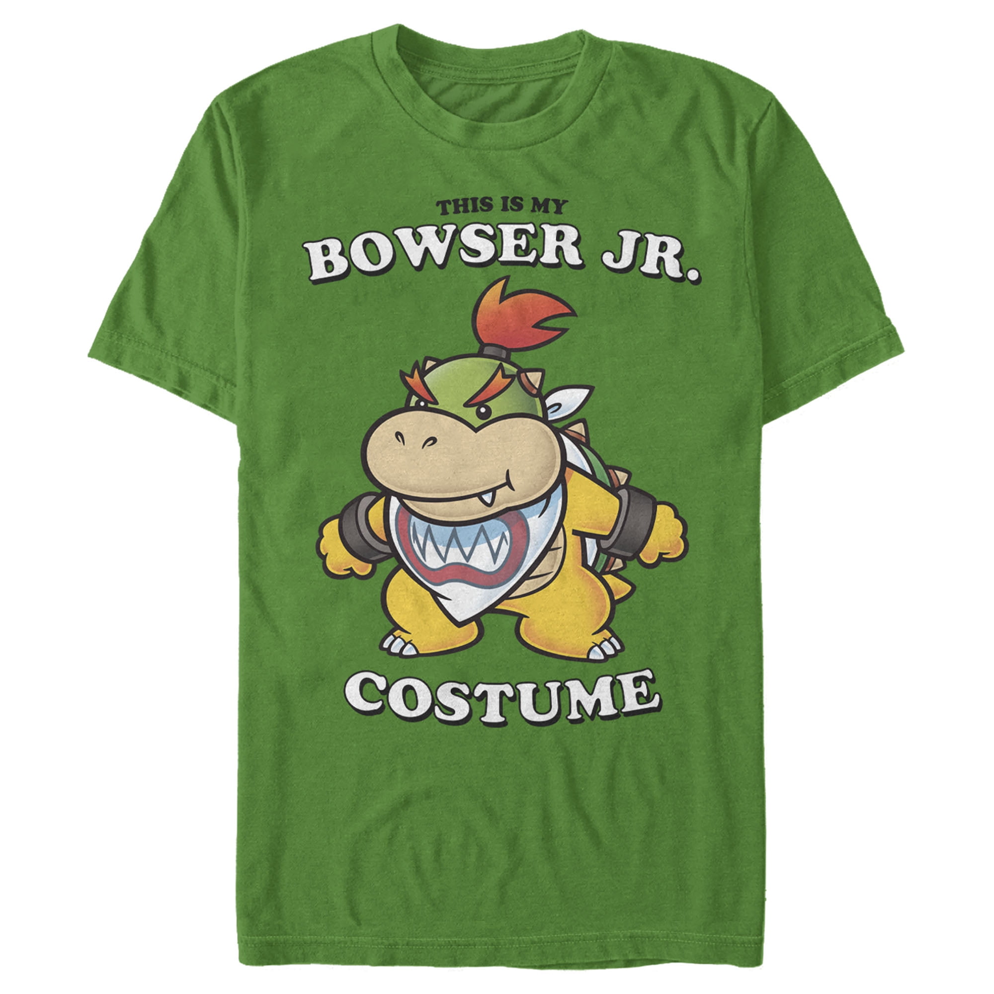 Men's Nintendo Bowser Jr. Costume Graphic Tee Kelly Green Medium ...