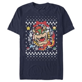 Nintendo Men's Bowser Graphic Tee, Mario Adult Clothing Apparel, Black ...