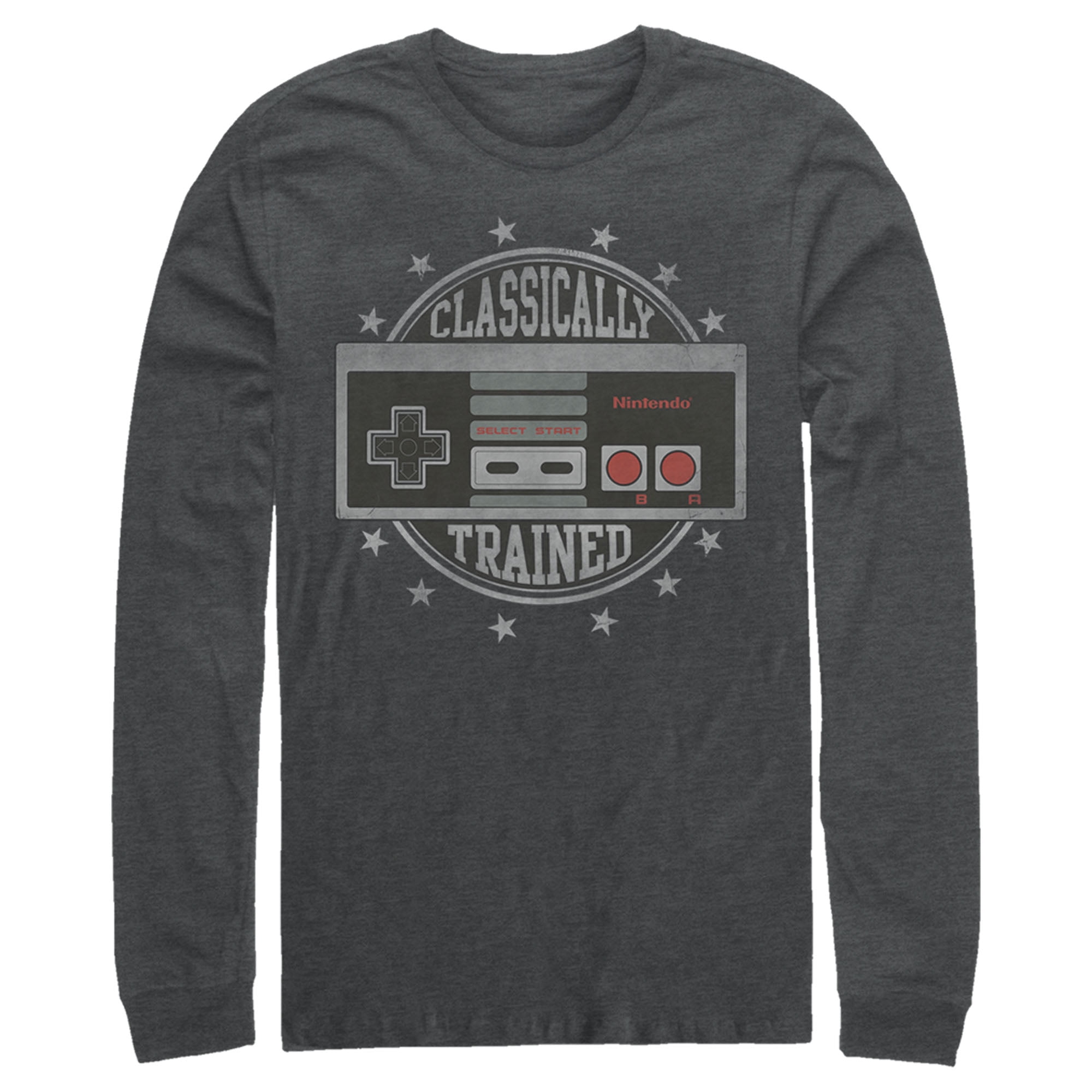 Men's Nintendo Classically Trained Long Sleeve Shirt Athletic Heather X ...